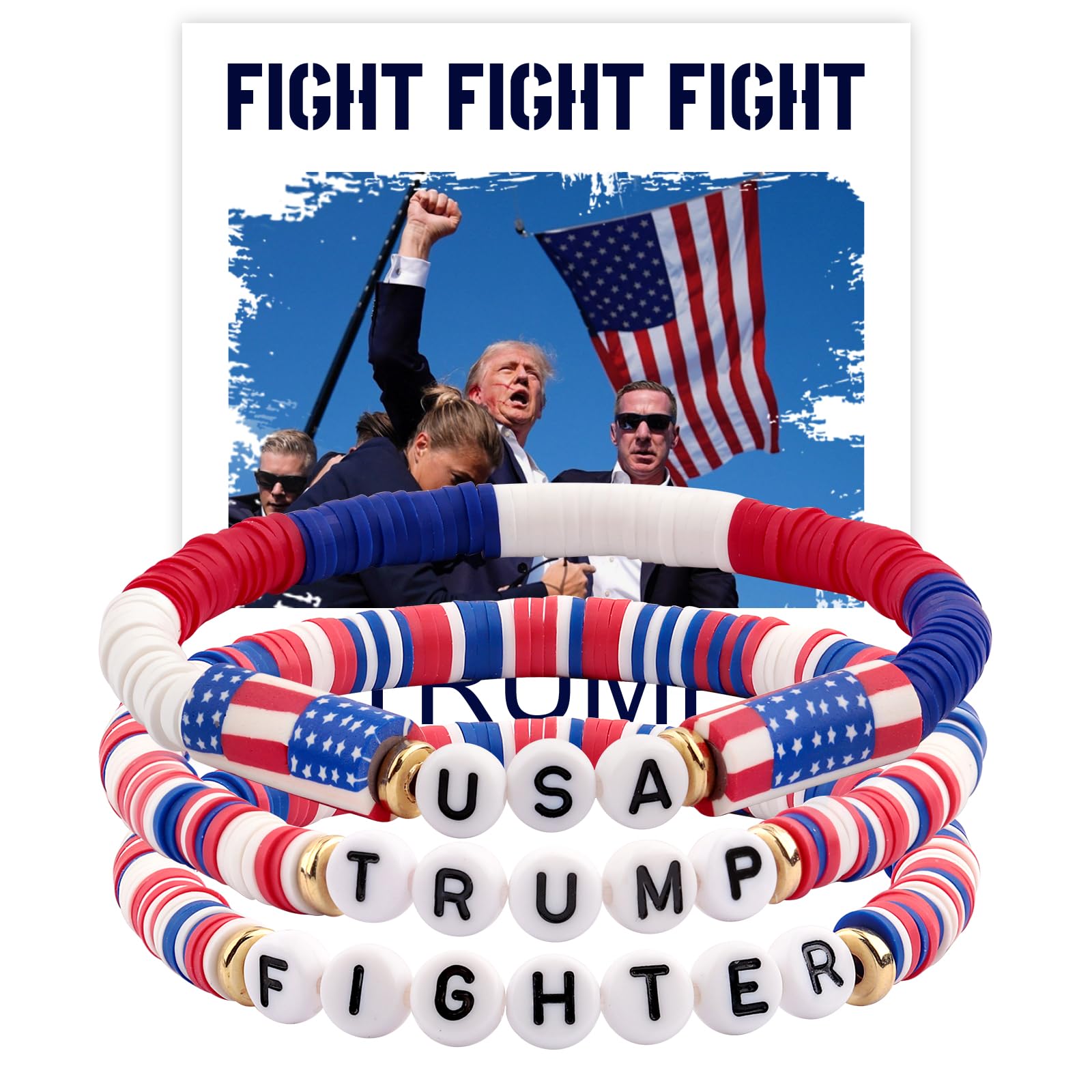 Amazon.com: ZZLTAWS Donald Trump 2024 Fight Fist Bracelet, Donald Trump ...