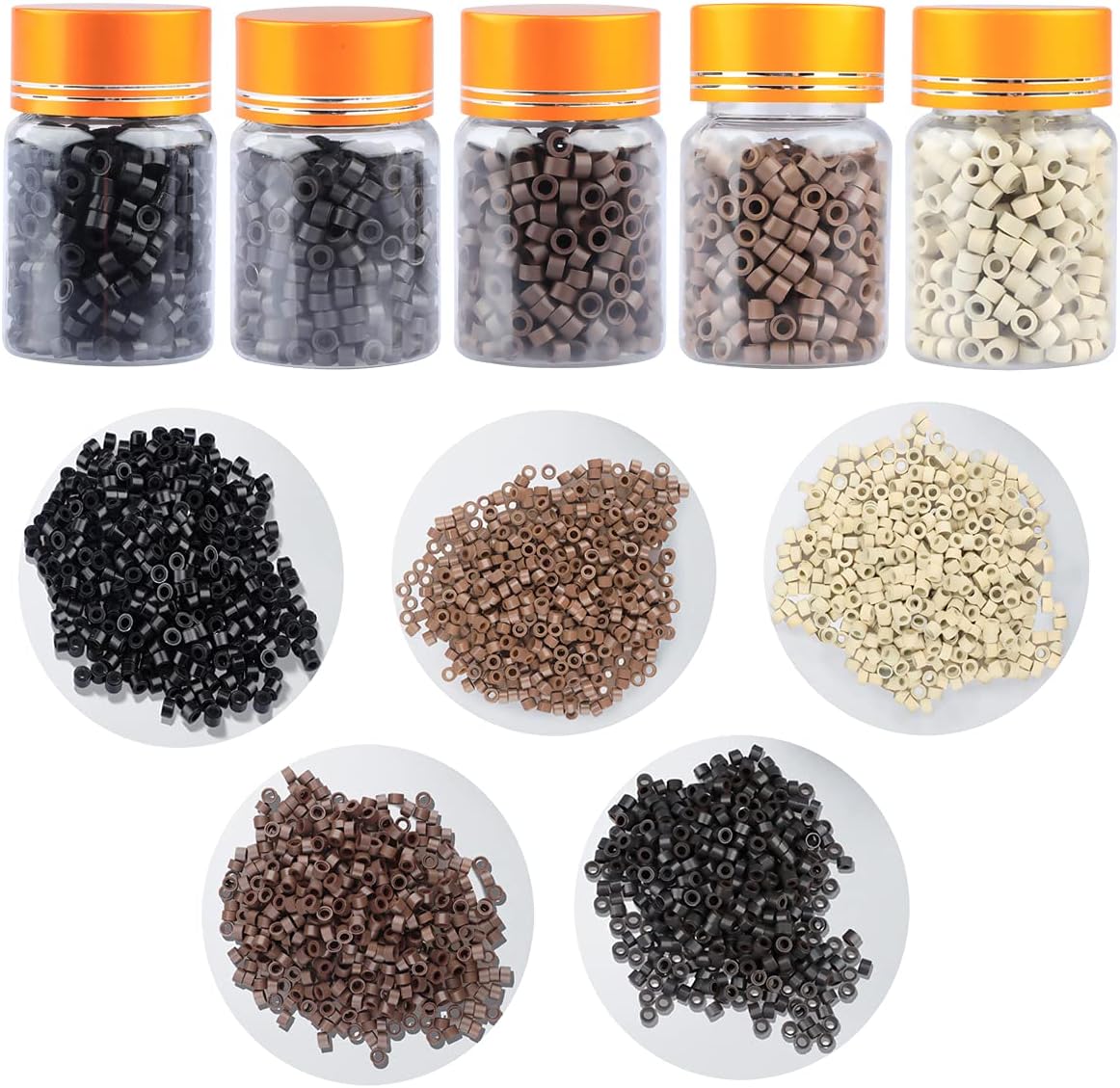 Amazon.com: 500 Pcs 2.5mm Copper Nano Rings Micro Beads Micro Tubes ...