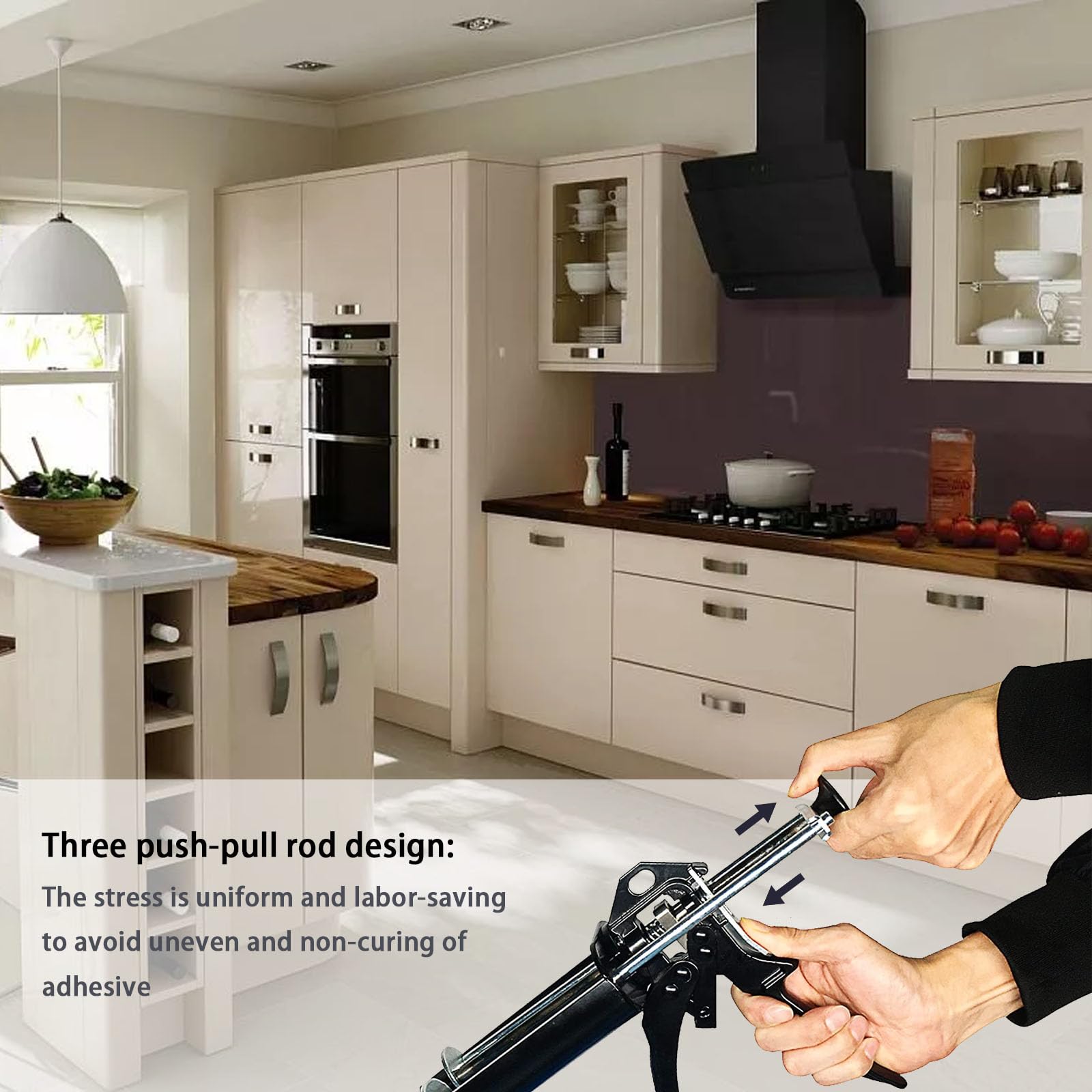 Snapklik.com : Hubaow Dual Caulking Gun For 400 mL / 13.5 Fl Oz, Double ...