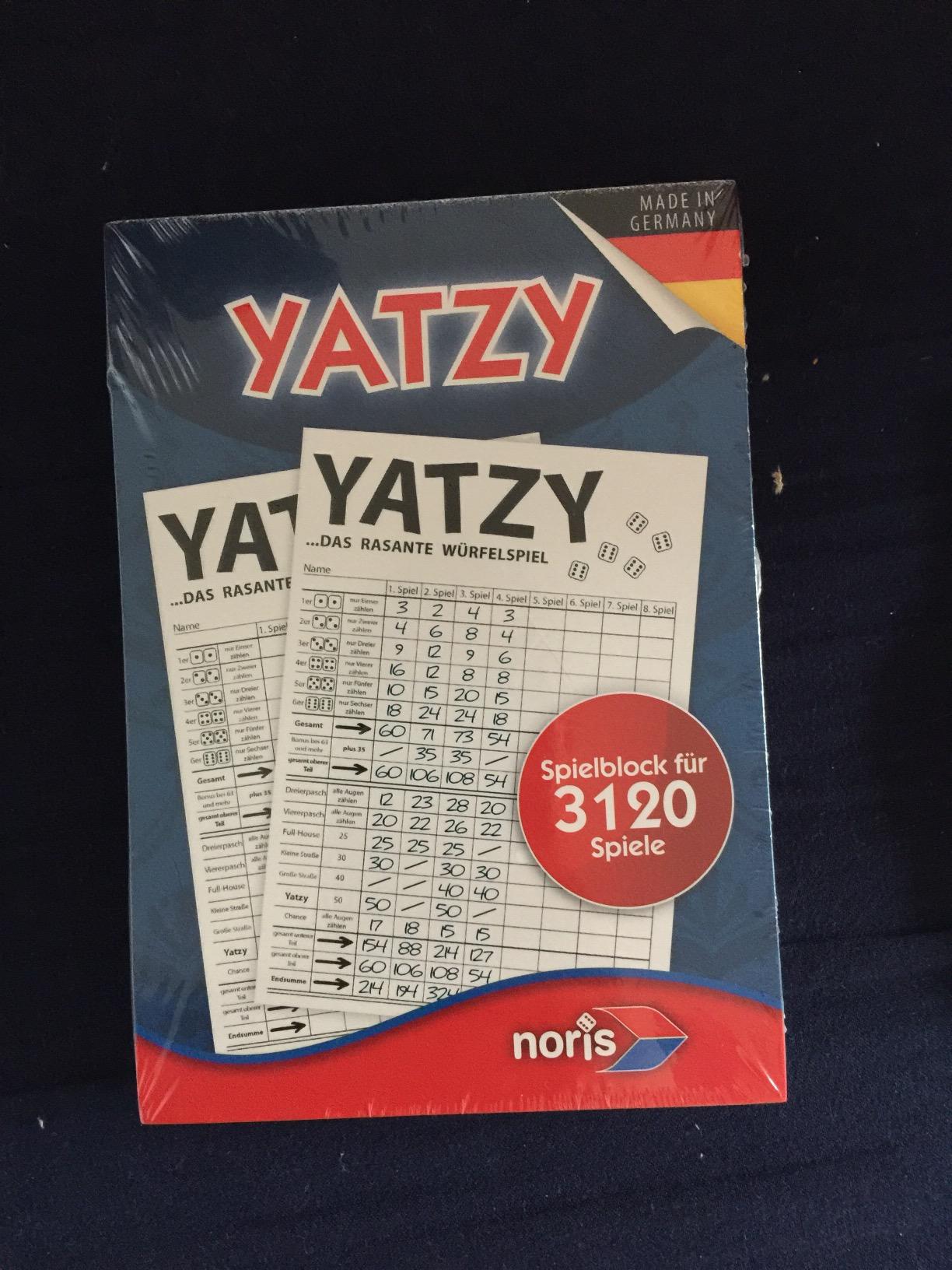 Noris 606194305 Yatzy Spielblock im Format 10,2 x 14,4 cm, Yatzyblock ...