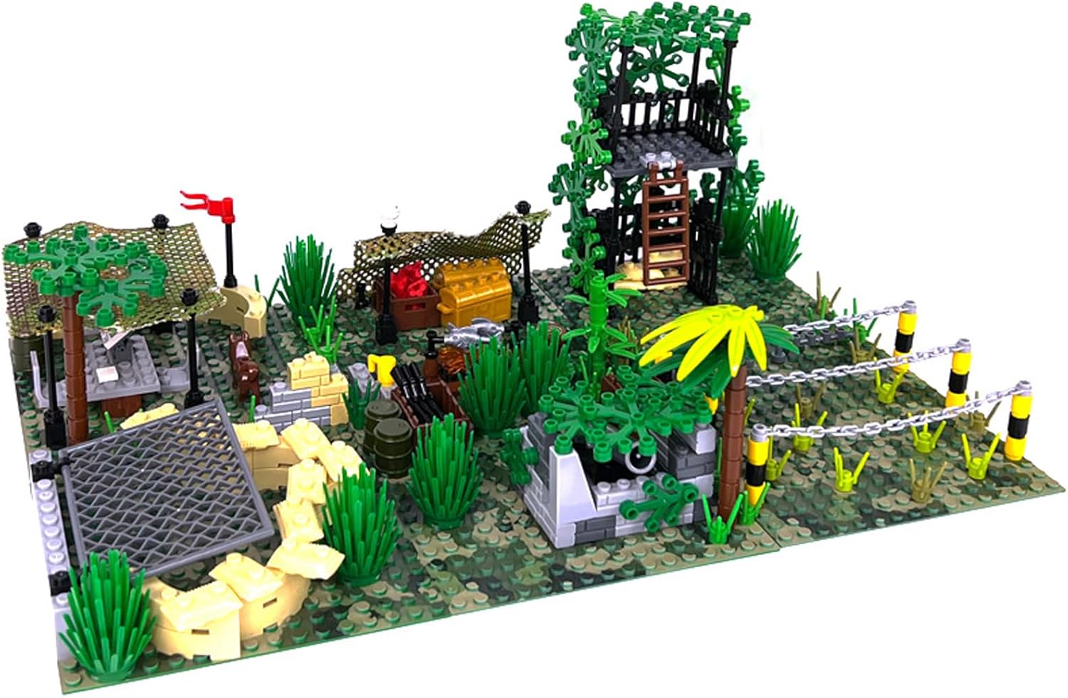 Amazon.com: Thcbme Jungle Military Base 6 Building Blocks Set, WW2 ...