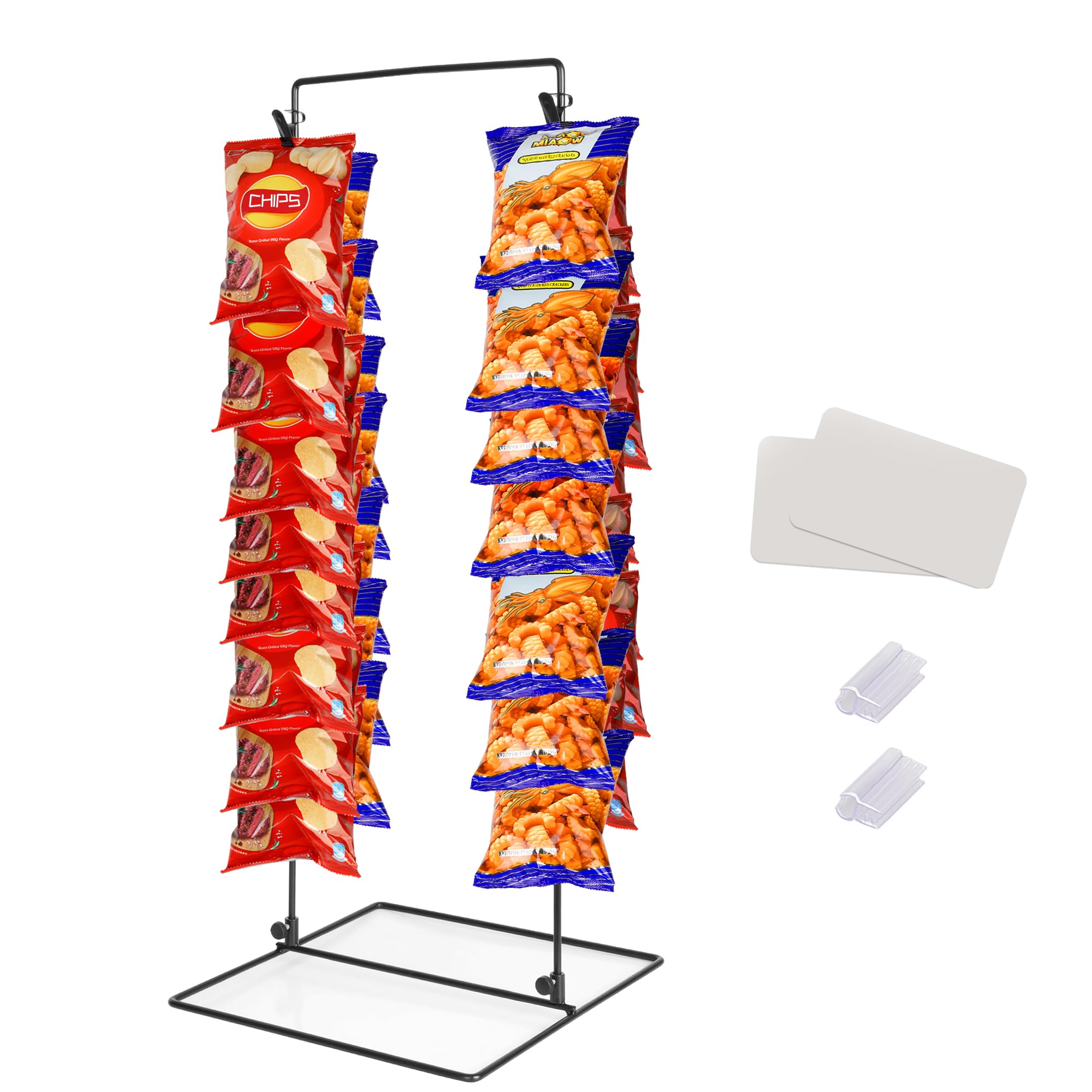 Amazon.com: Quald Chip Rack Display Stand,7 Tier Clips Chip Stand ...