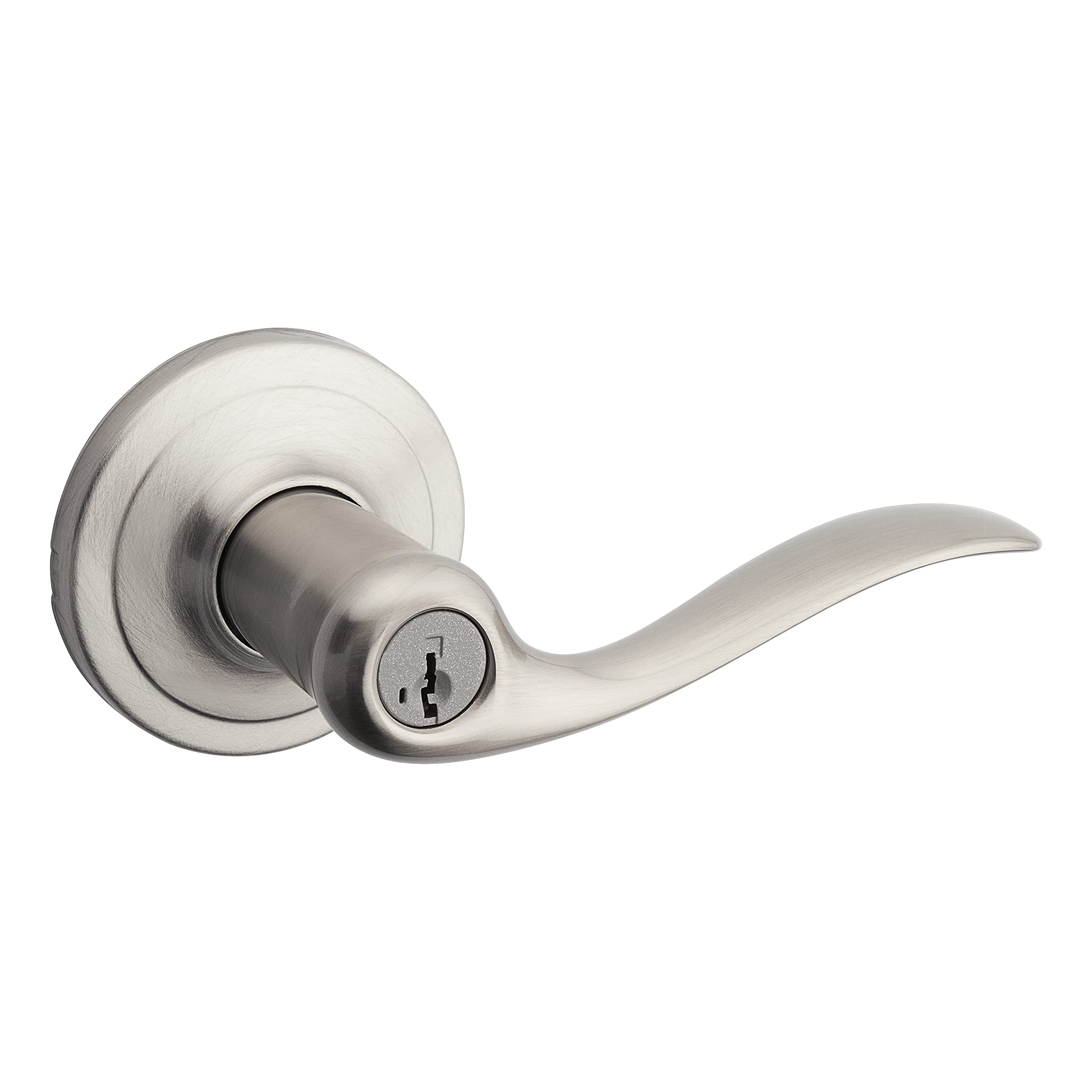 Kwikset Tustin Entry Door Handle with Lock and Key, Secure Keyed ...