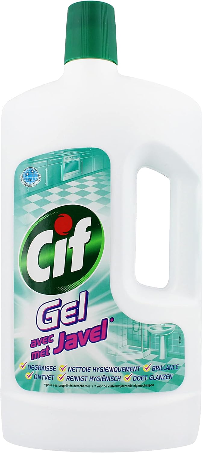 Cif Gel Javel Nettoyant Sols Multi-Usages,Dégraisse et Nettoie, Sols et surfaces propres et ...