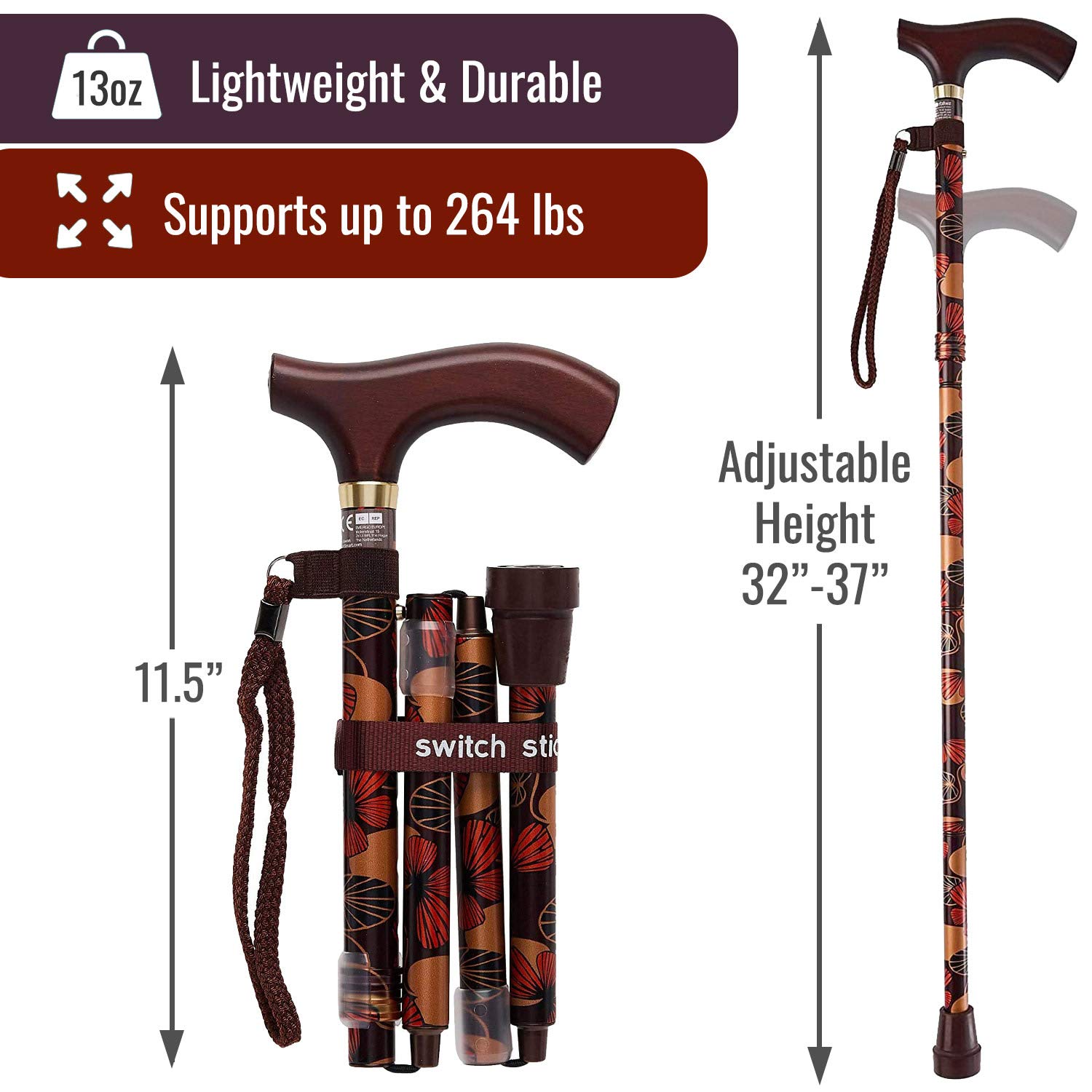 Snapklik.com : Switch Sticks Walking Cane For Men Or Women