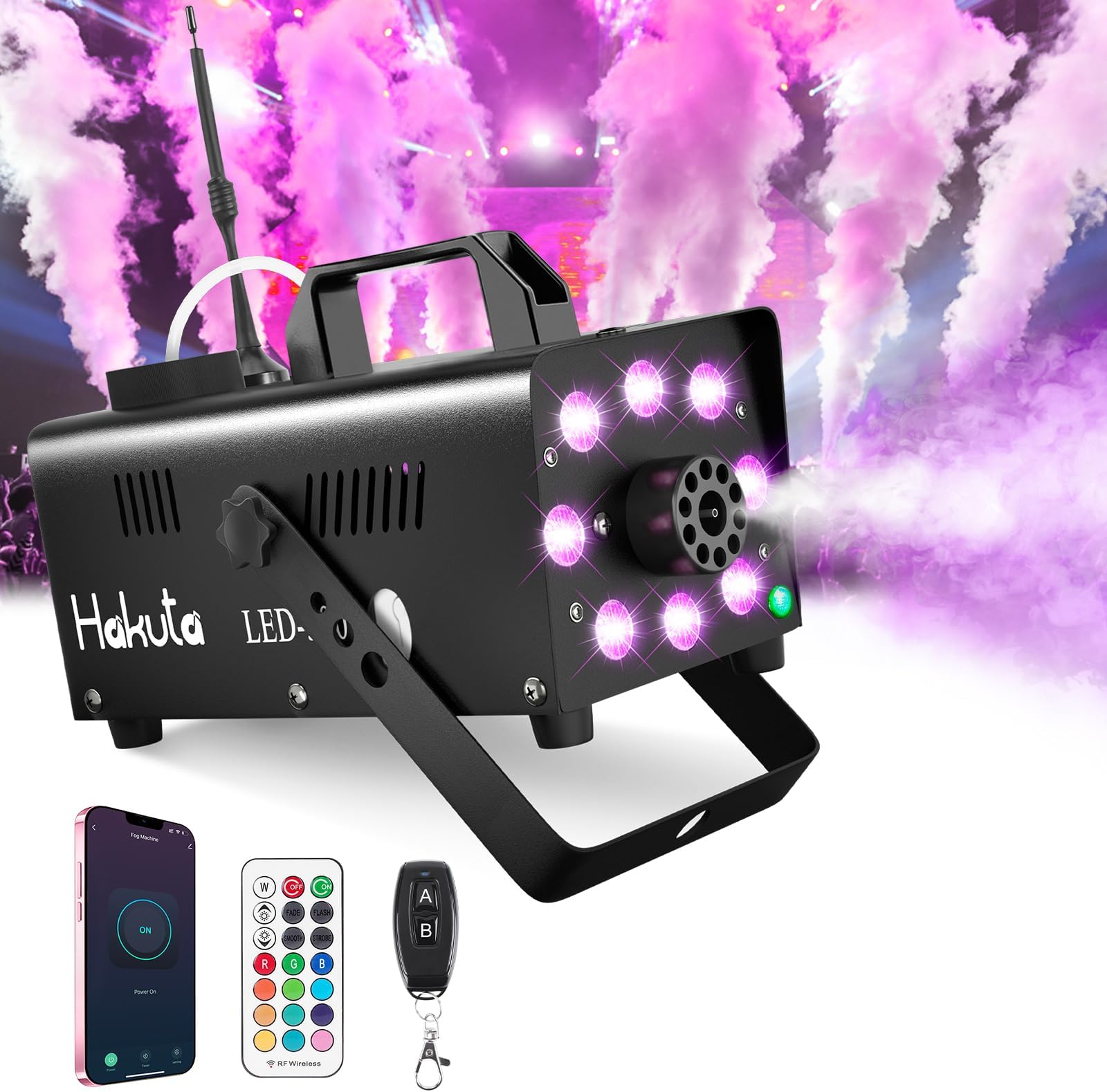Amazon.com: Hakuta Smoke Machine, Wi-Fi Smart Fog Machine with 8 LED ...
