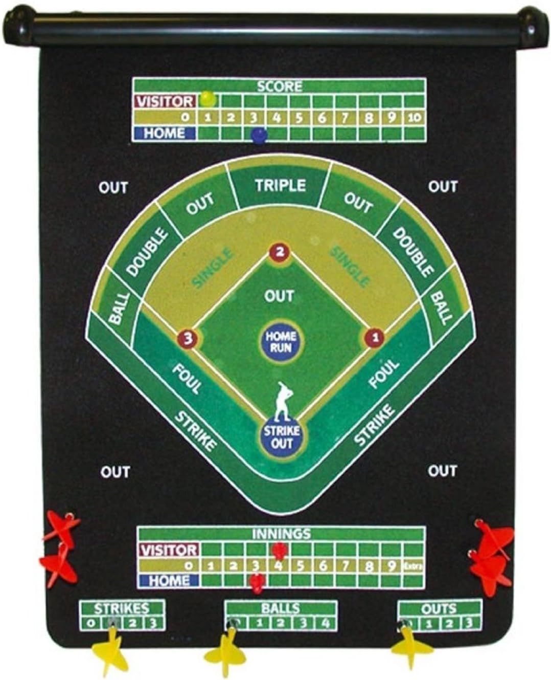 Amazon.com: Magnetic Baseball Theme Dart Set Comes with 6 Magnetic ...