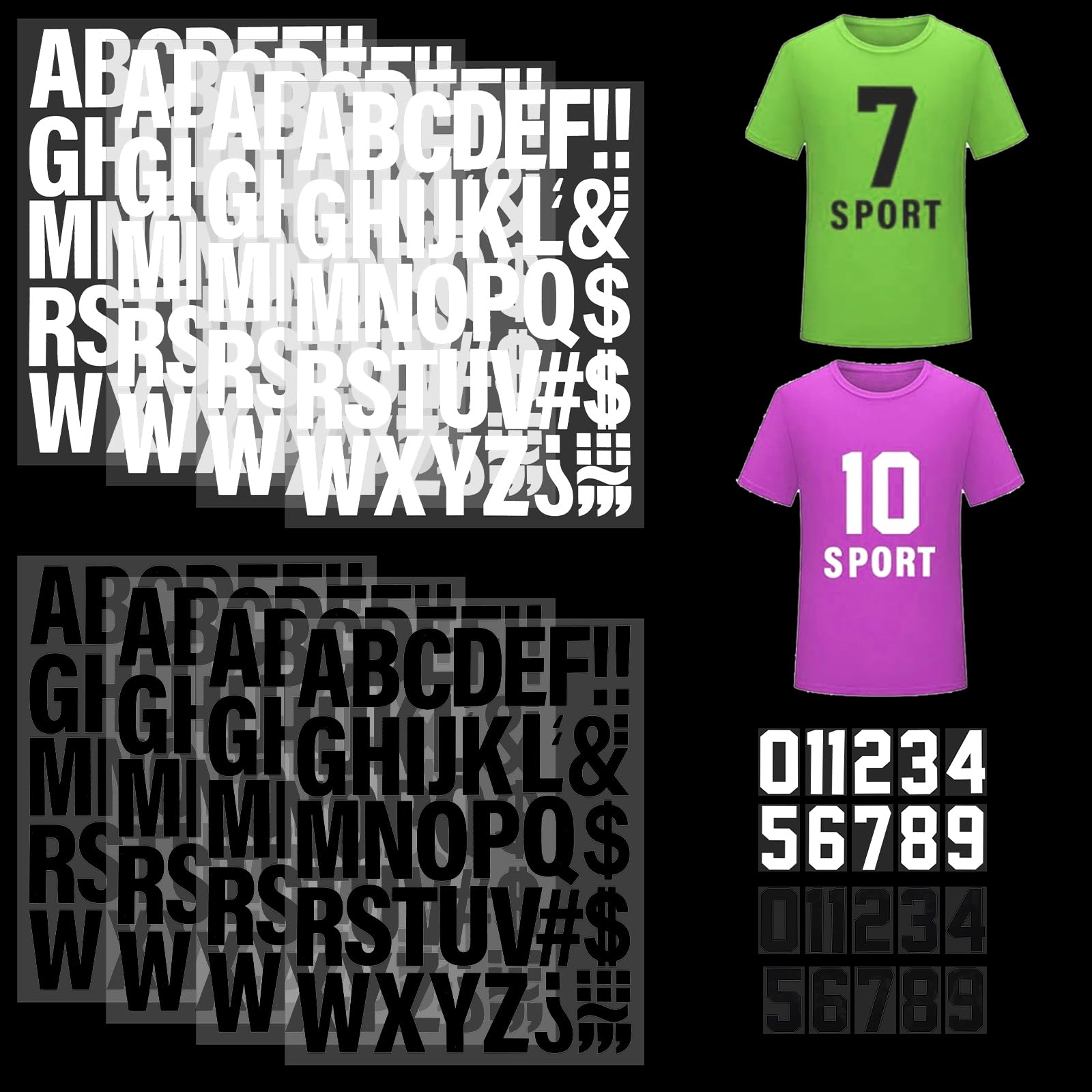 Amazon.com: 30 Sheets 374 Pieces Iron on Letters and Numbers, 8 Inch 0 ...