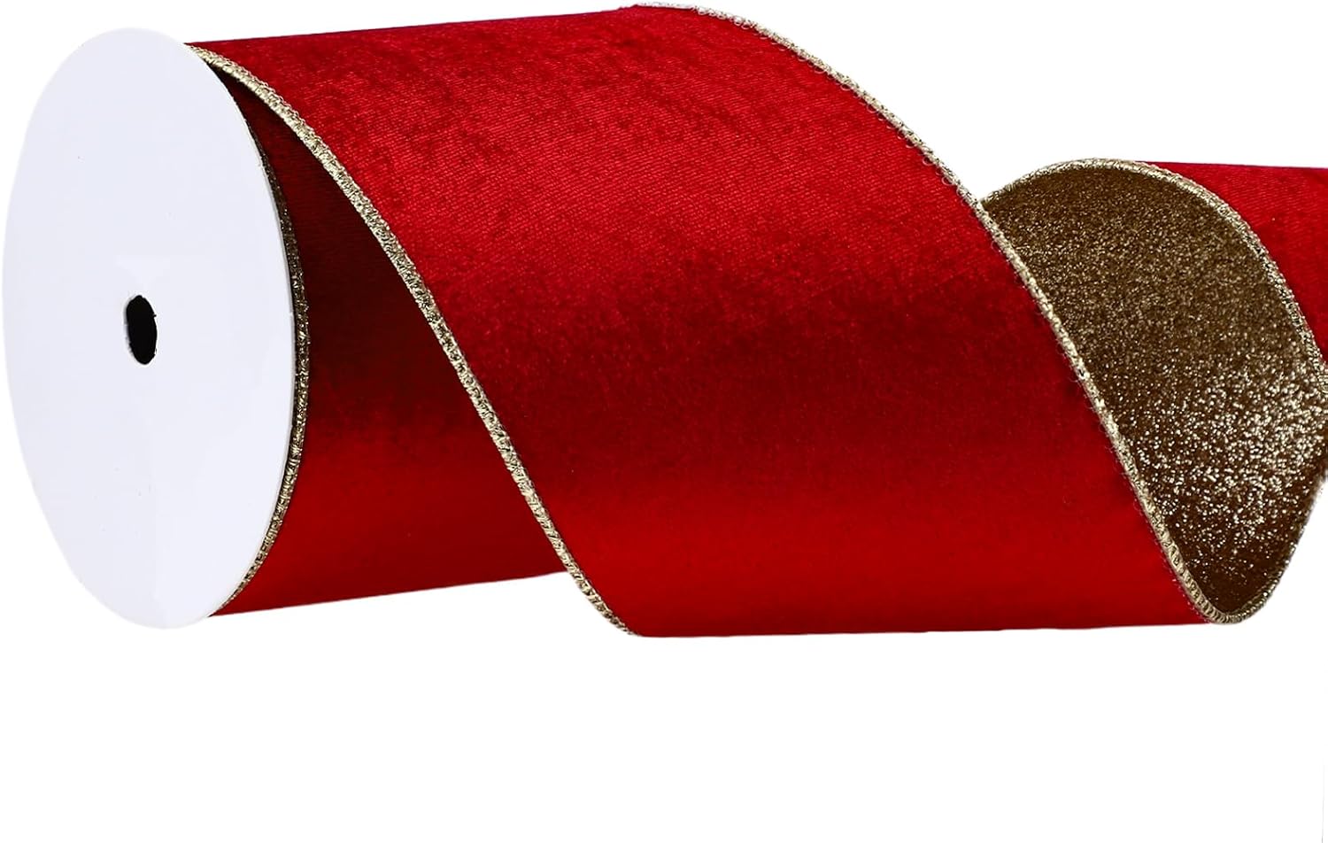 Amazon.com: 10 Yards Velvet Wired Ribbon 4 Inch Metallic Crushed Velvet ...