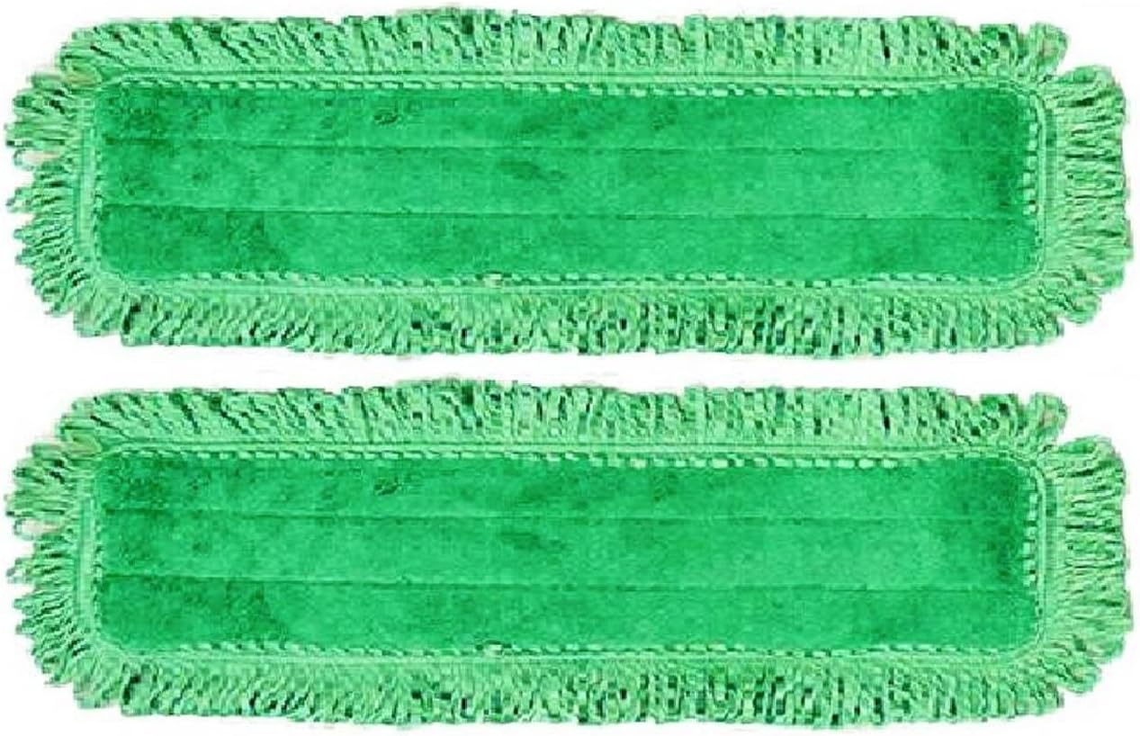2-pack of 18" Inch Green Fringe Microfiber Dust Mop Pads for ...