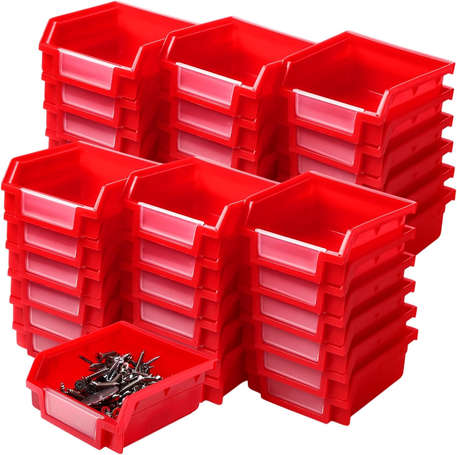 Amazon.com: Tioncy 36 Pack Plastic Storage Bins Space Saving Stackable ...