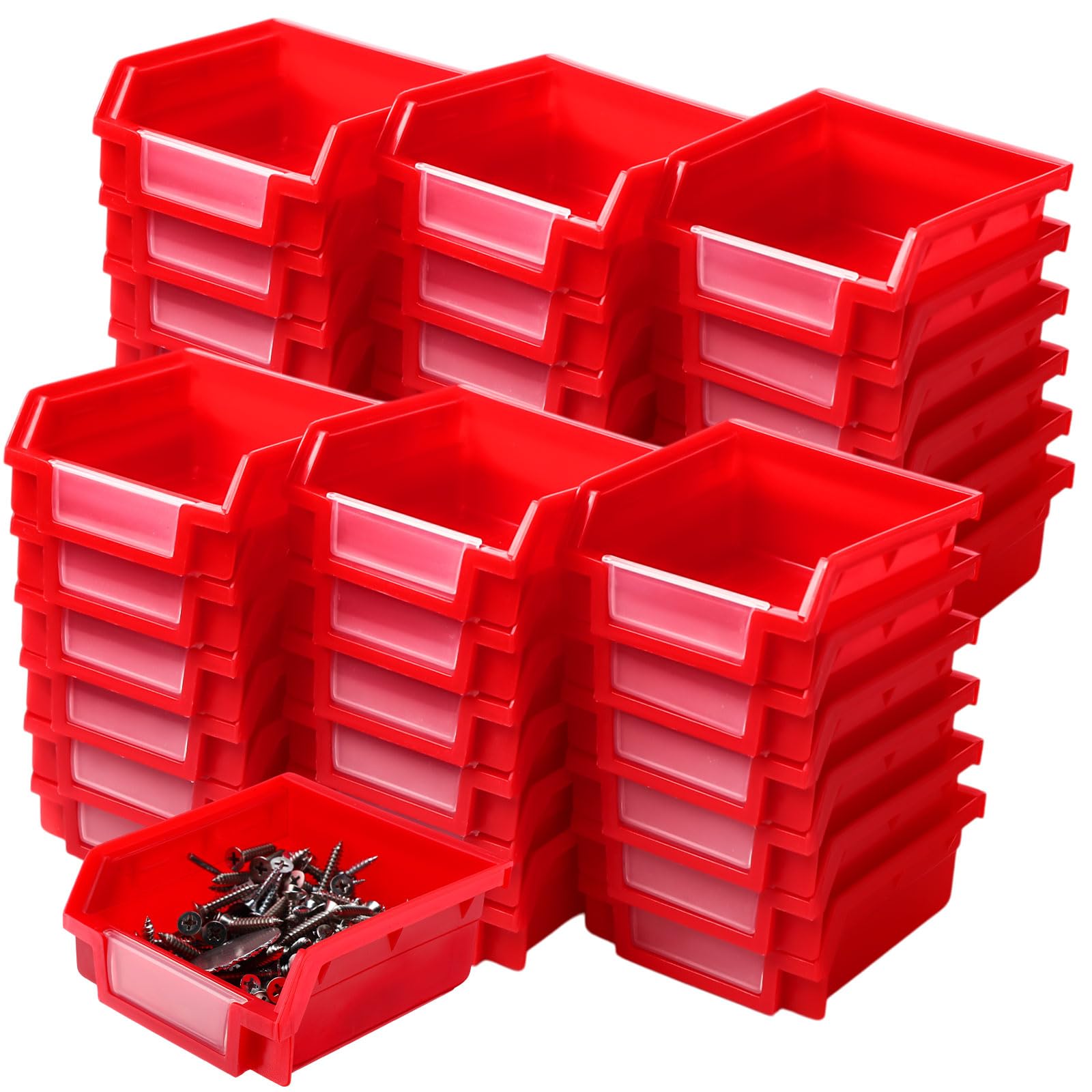 Amazon.com: Tioncy 36 Pack Plastic Storage Bins Space Saving Stackable ...