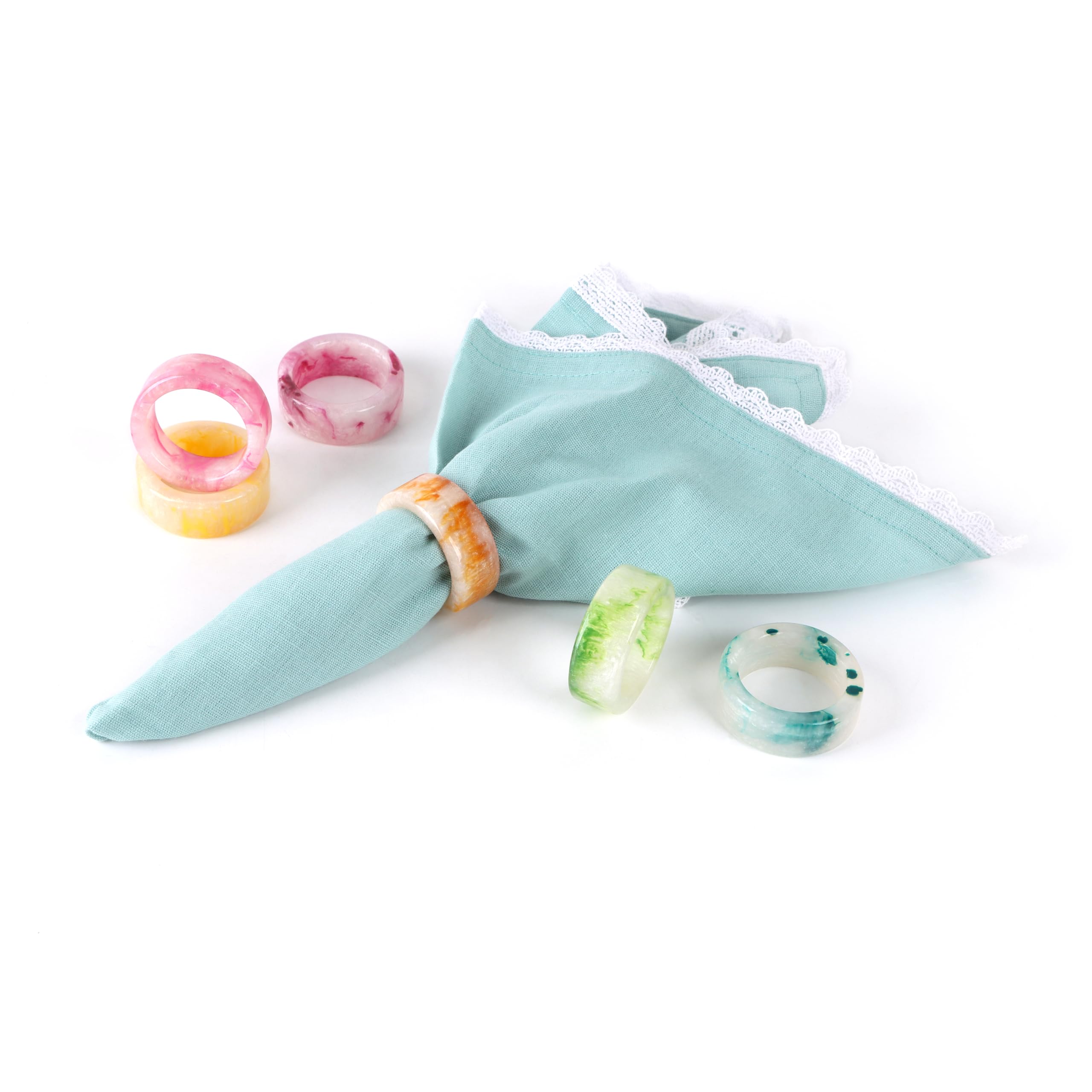 Napkin Rings Set of 12, Pastel Napkin Holders, Napkin Rings Bulk for ...