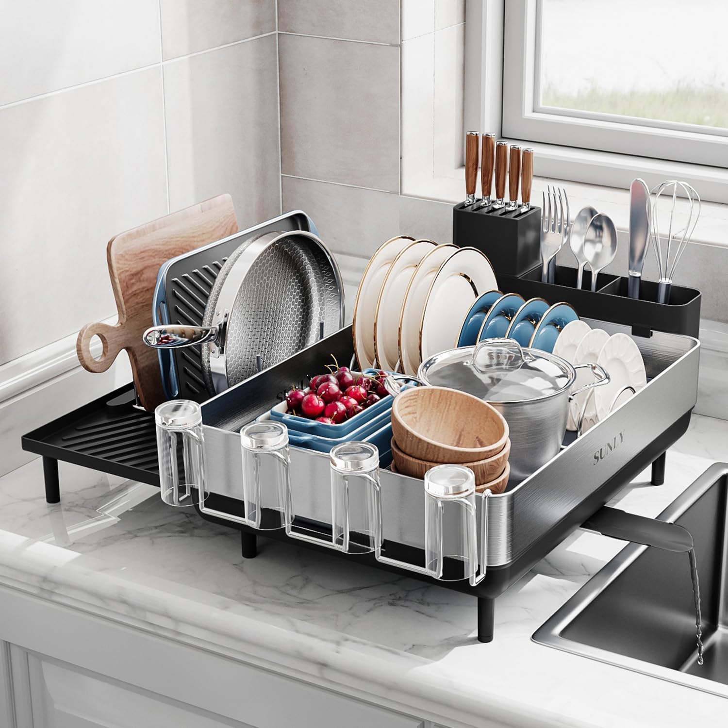 Amazon.com - FOHERE Large Dish Drying Rack, Expandable Dish Rack ...