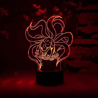 Otaku Lamps Kurama Naruto – Anime Night Light, 16 Color RGB LED – Gift ...