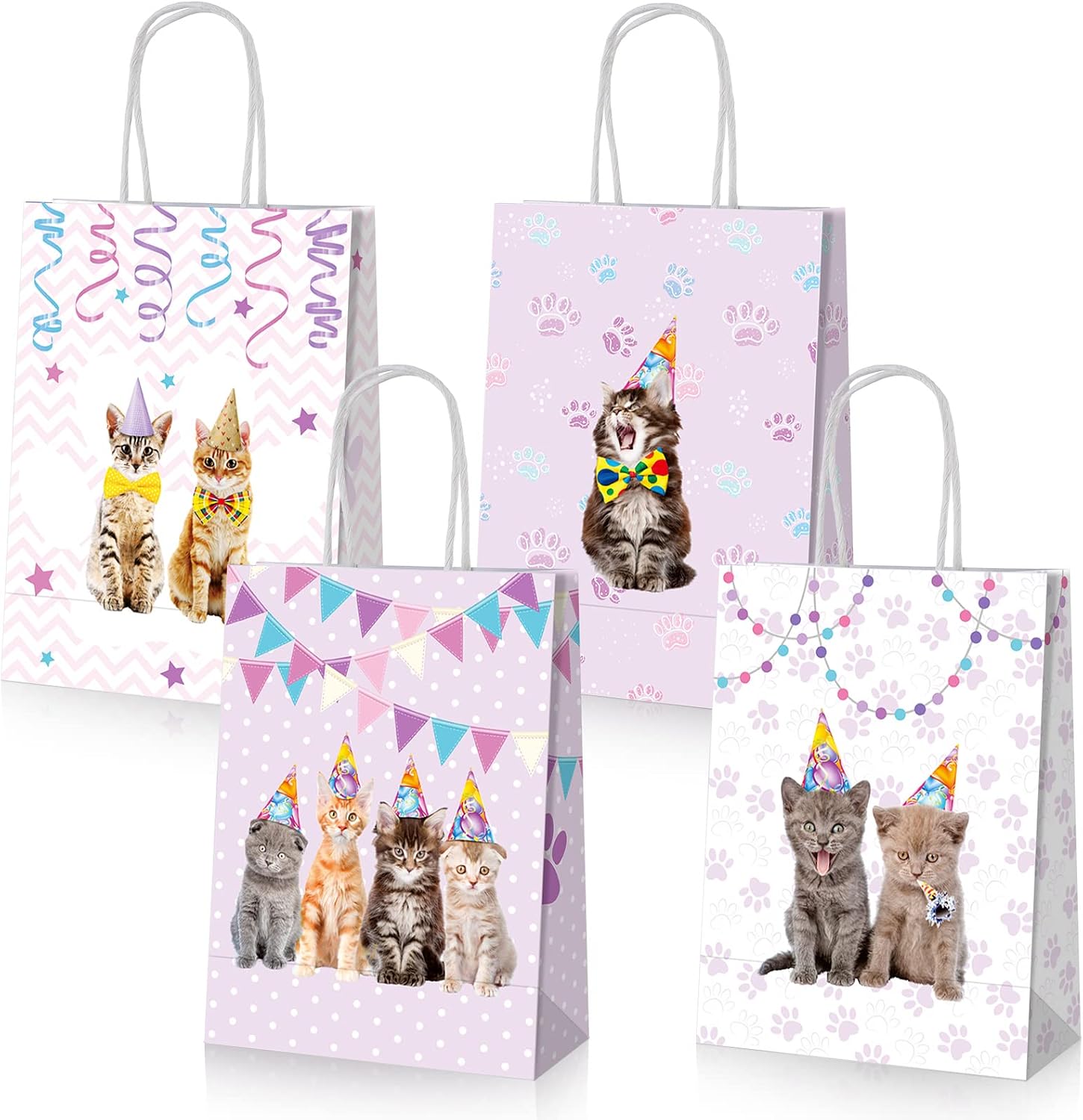 Amazon.com: Yisong 12 Pcs Cat Party Favor Bags Cat Theme Goodie Bags ...
