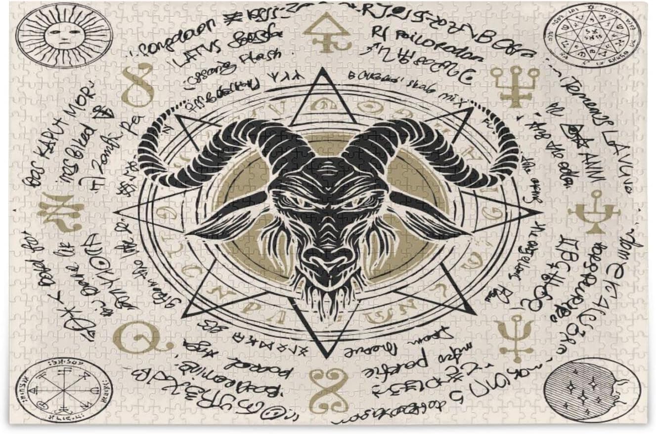Amazon.com: Satan Baphomet 1000 Pieces Jigsaw Puzzle for Kids Teens ...