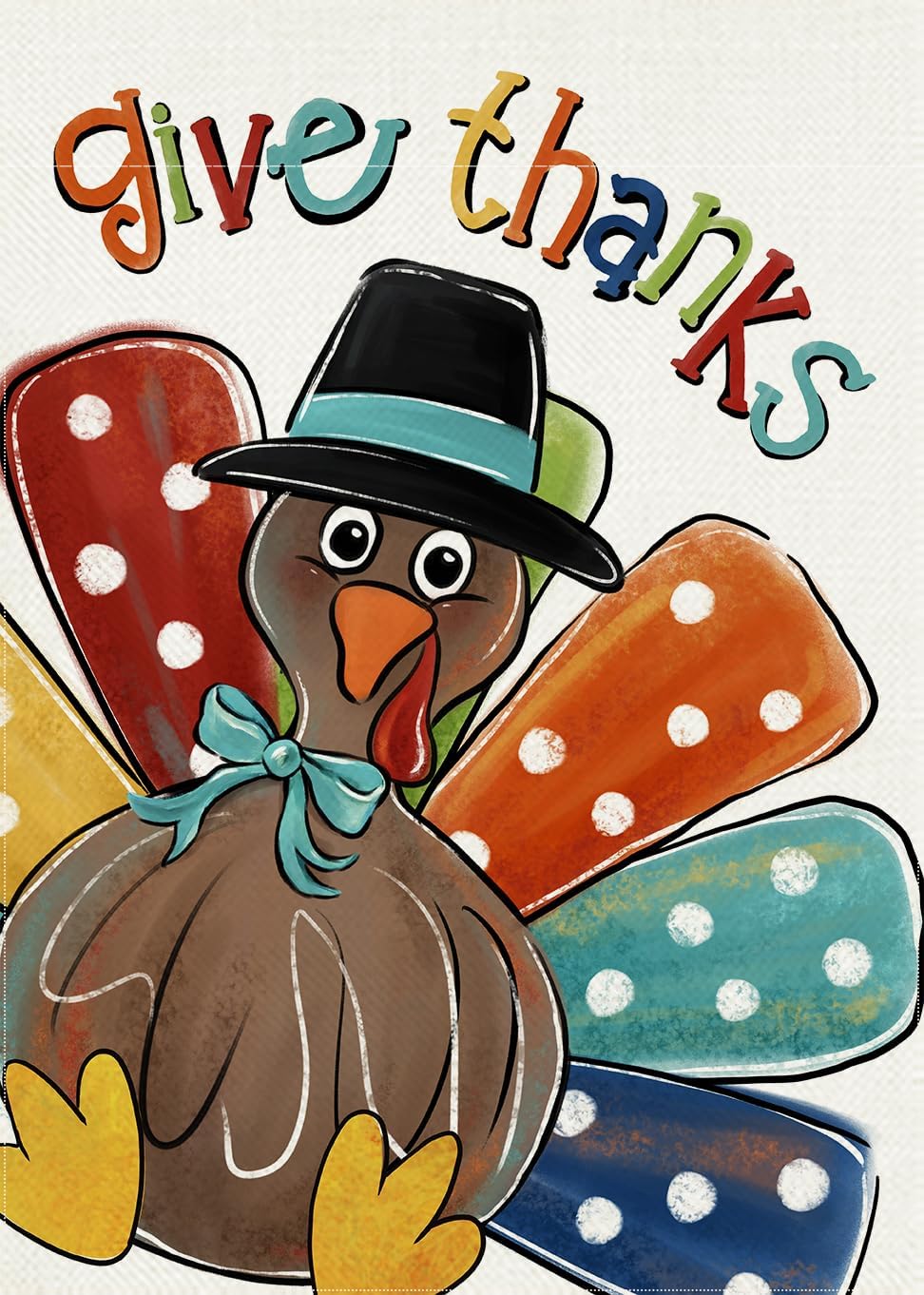 Amazon.com : Covido Thanksgiving Give Thanks Trukey Decorative Garden ...