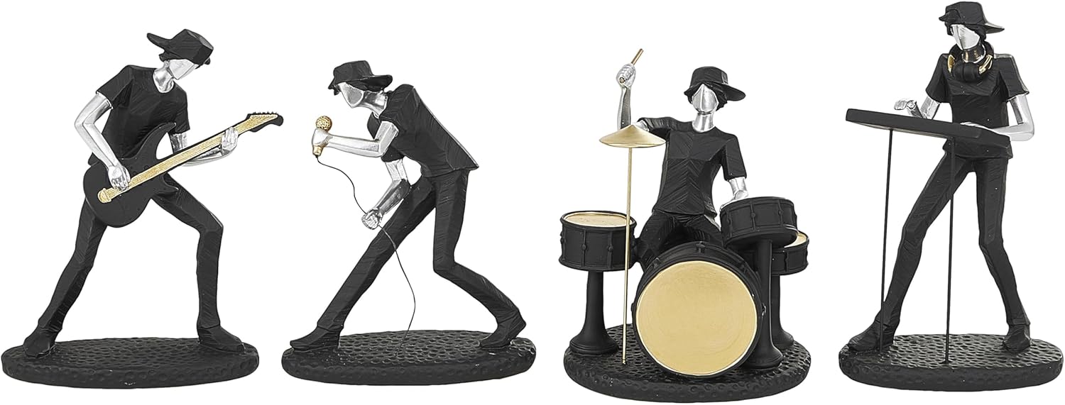 Amazon.com: Deco 79 Polystone Musician Decorative Sculpture Rock Band ...