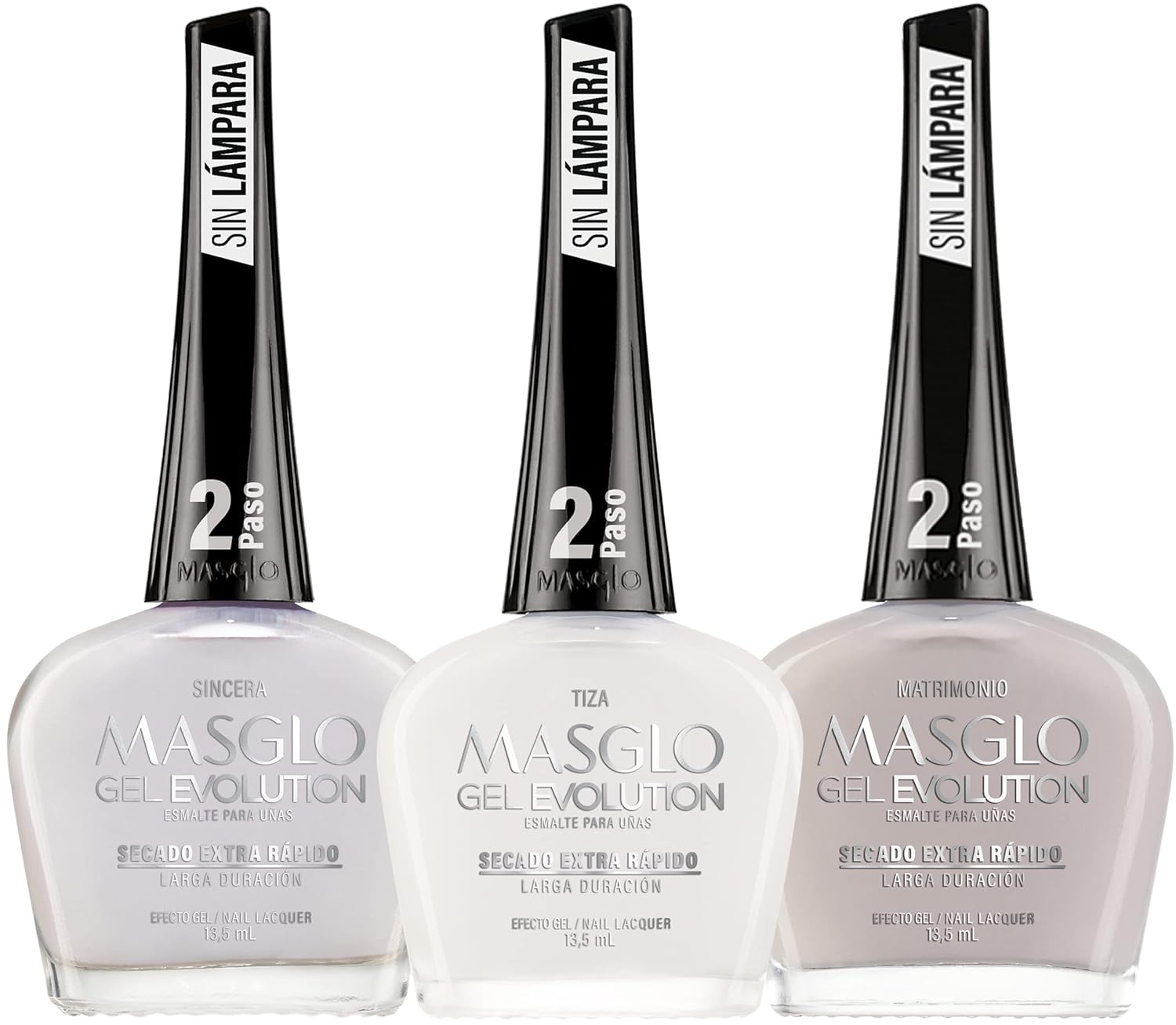 Amazon.com : MASGLO Gel Evolution – Set of 3 Nail Polishes No UV/LED ...