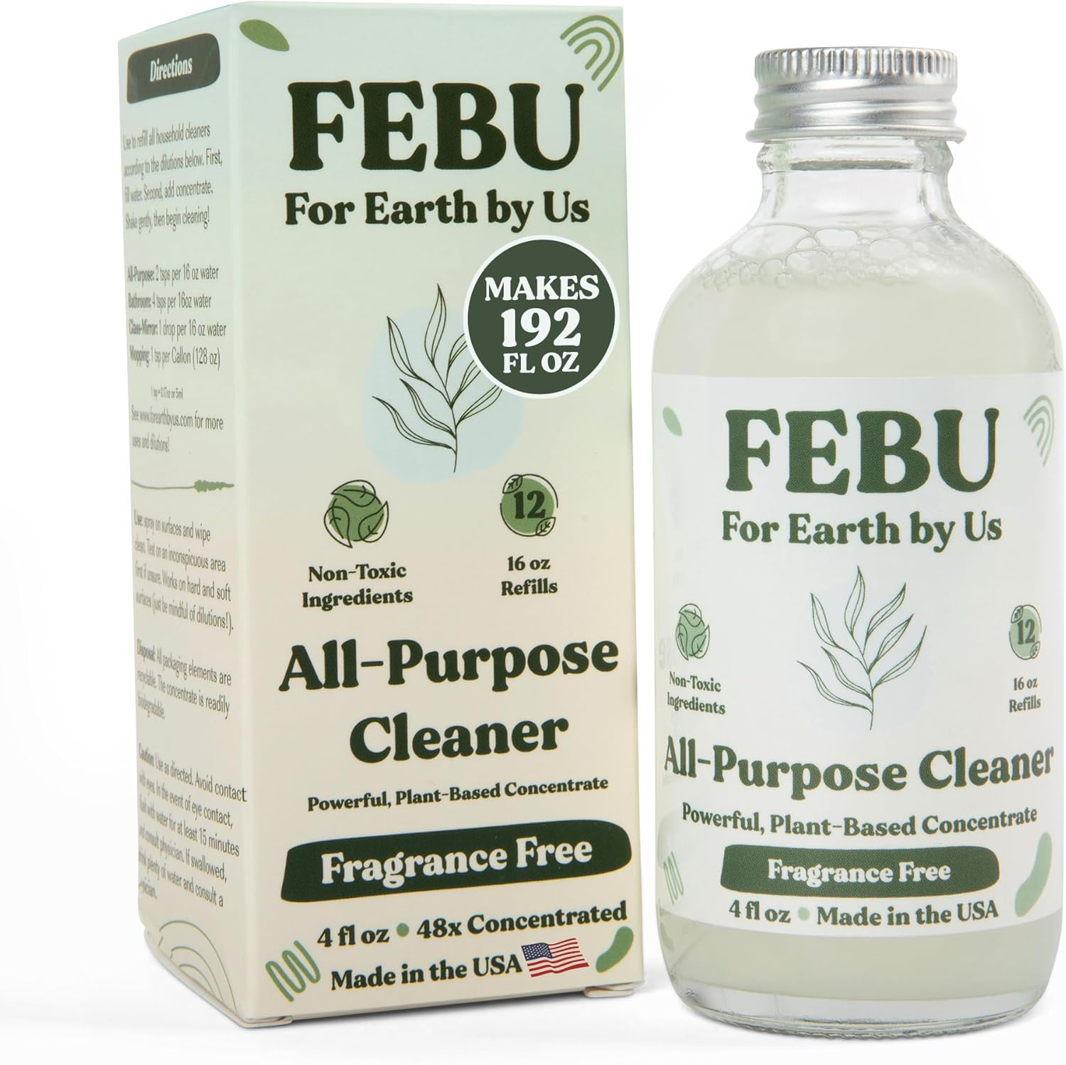 Amazon.com: FEBU All Purpose Cleaner, Fragrance Free, 4oz | Powerful ...