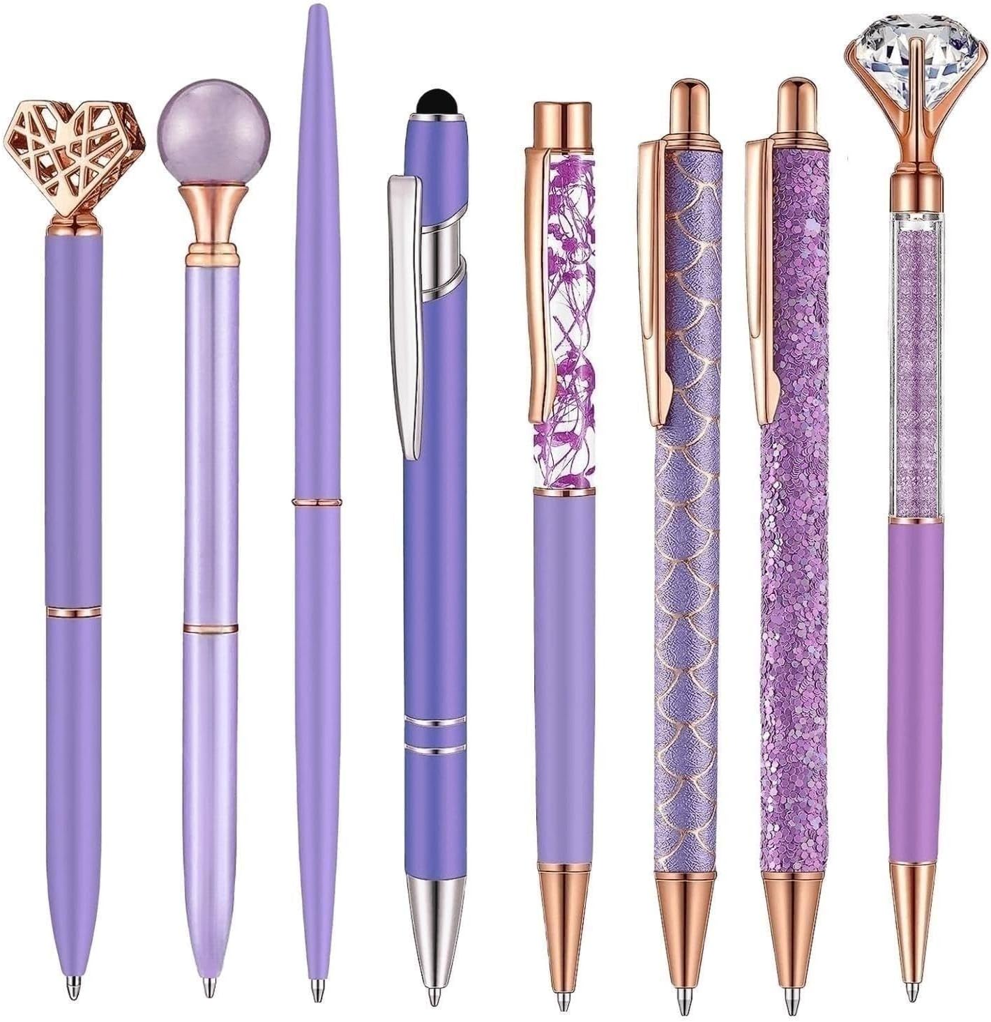 Amazon.com : Fancy Pens for Women | Set of 12 Colorful Gem-Top Pens ...