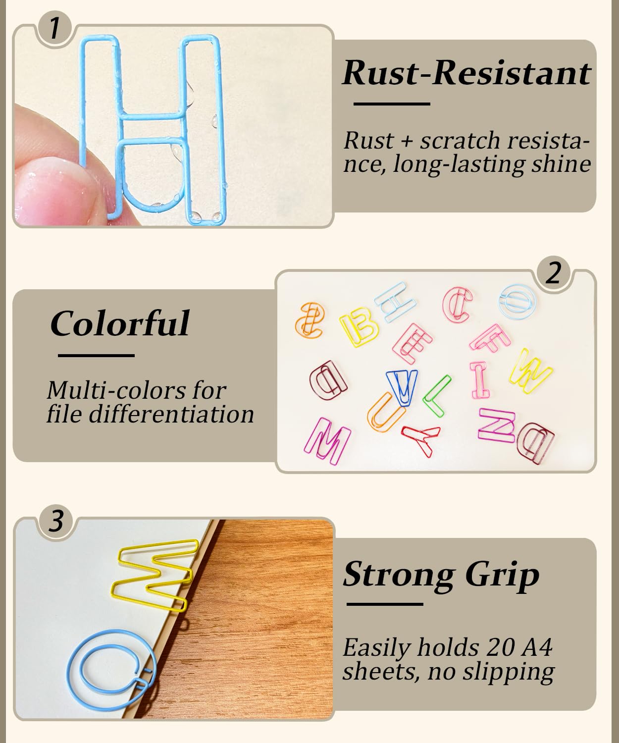 Snapklik.com : 52 Pcs Stainless Steel Paper Clips - Alphabet Letter ...