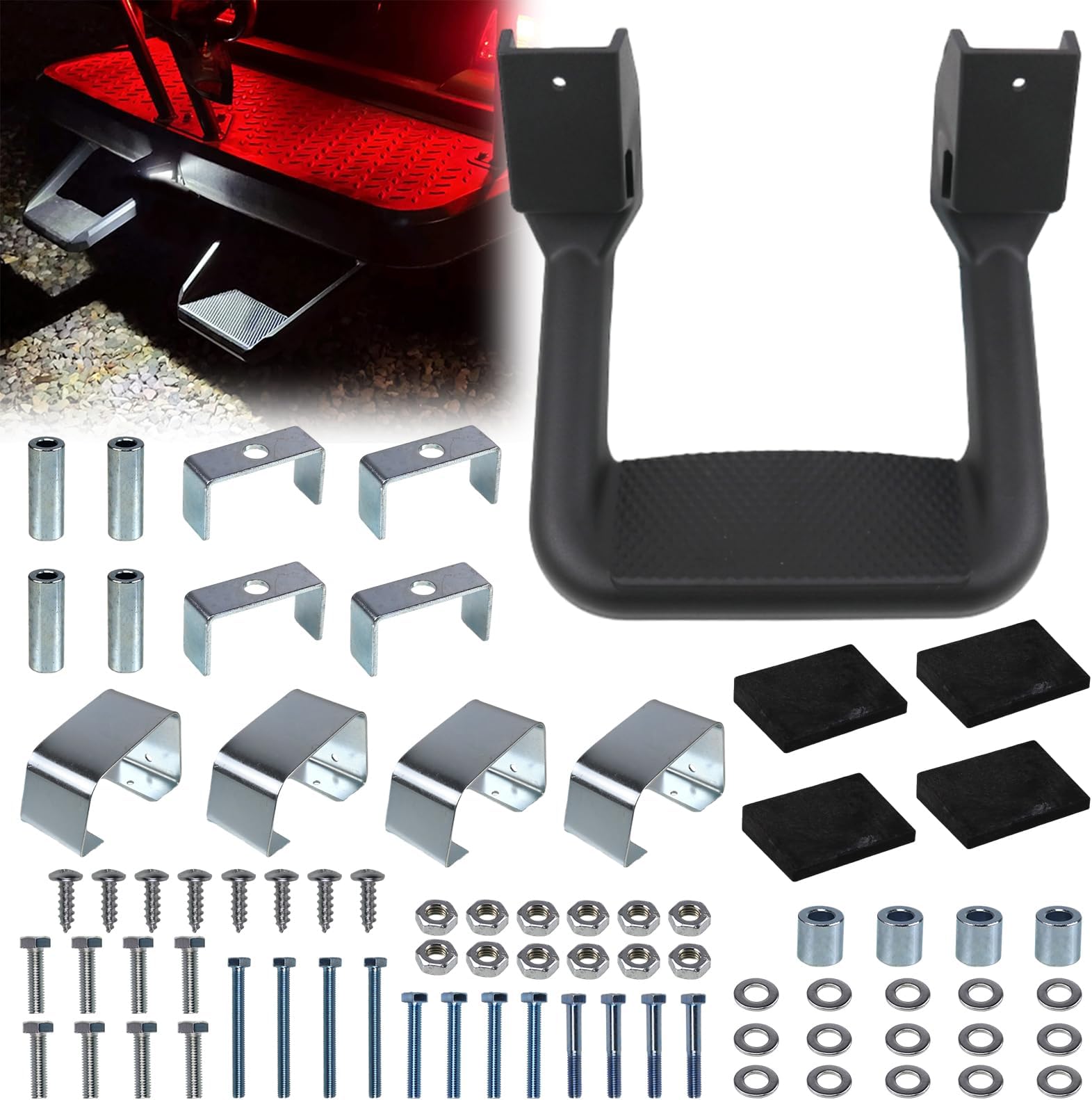 Amazon.com: 2 Pieces (1 Pair) Black Powder Coated Truck Side Step Set ...
