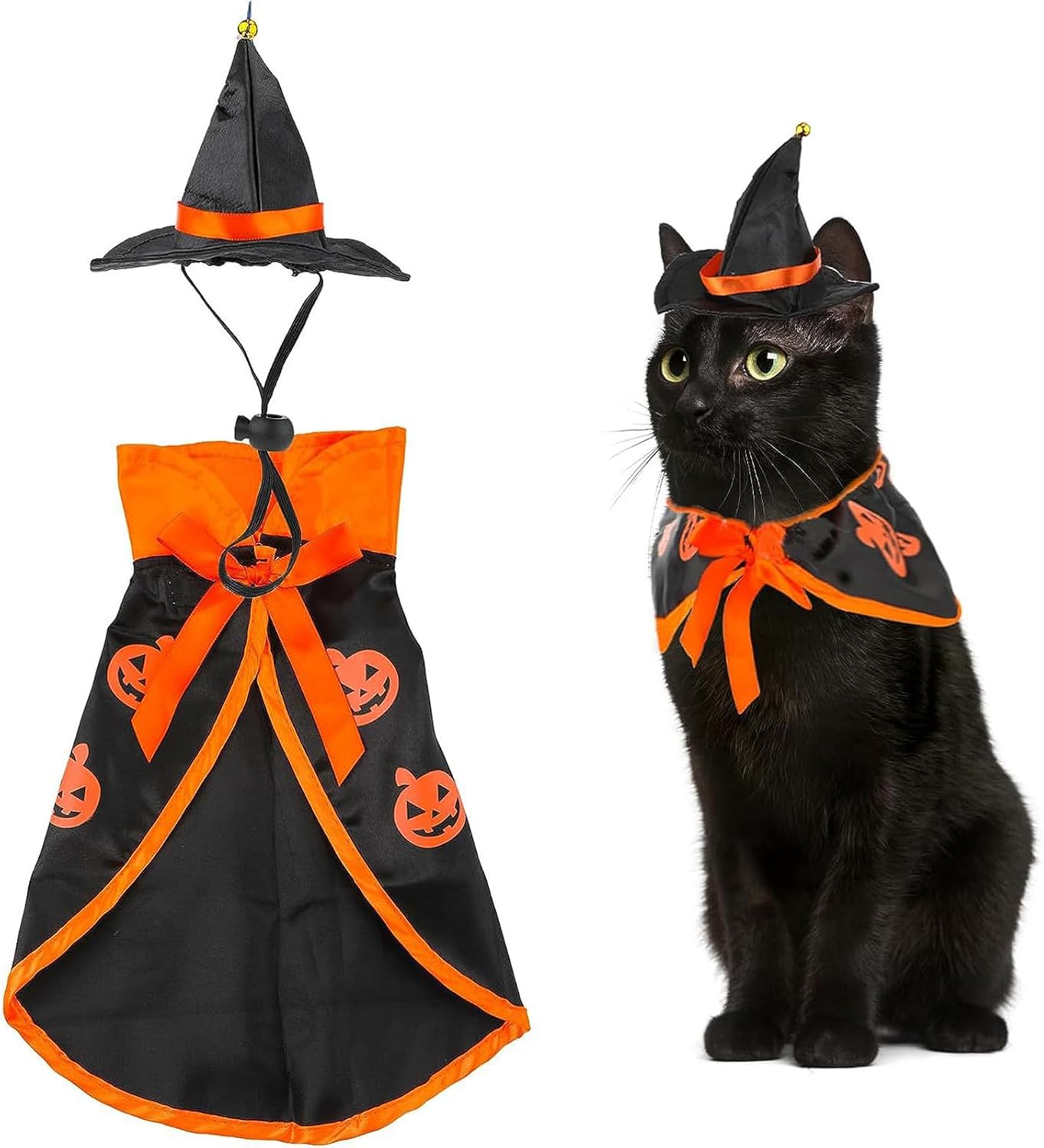 Amazon | DFsucces ハロウィン 猫 小型犬用 コスプレ仮装 衣装 ペット 魔女 帽子セット 小型犬 コスチューム 可愛い 犬 服 猫 服 (スタイルB) | DFsucces ...