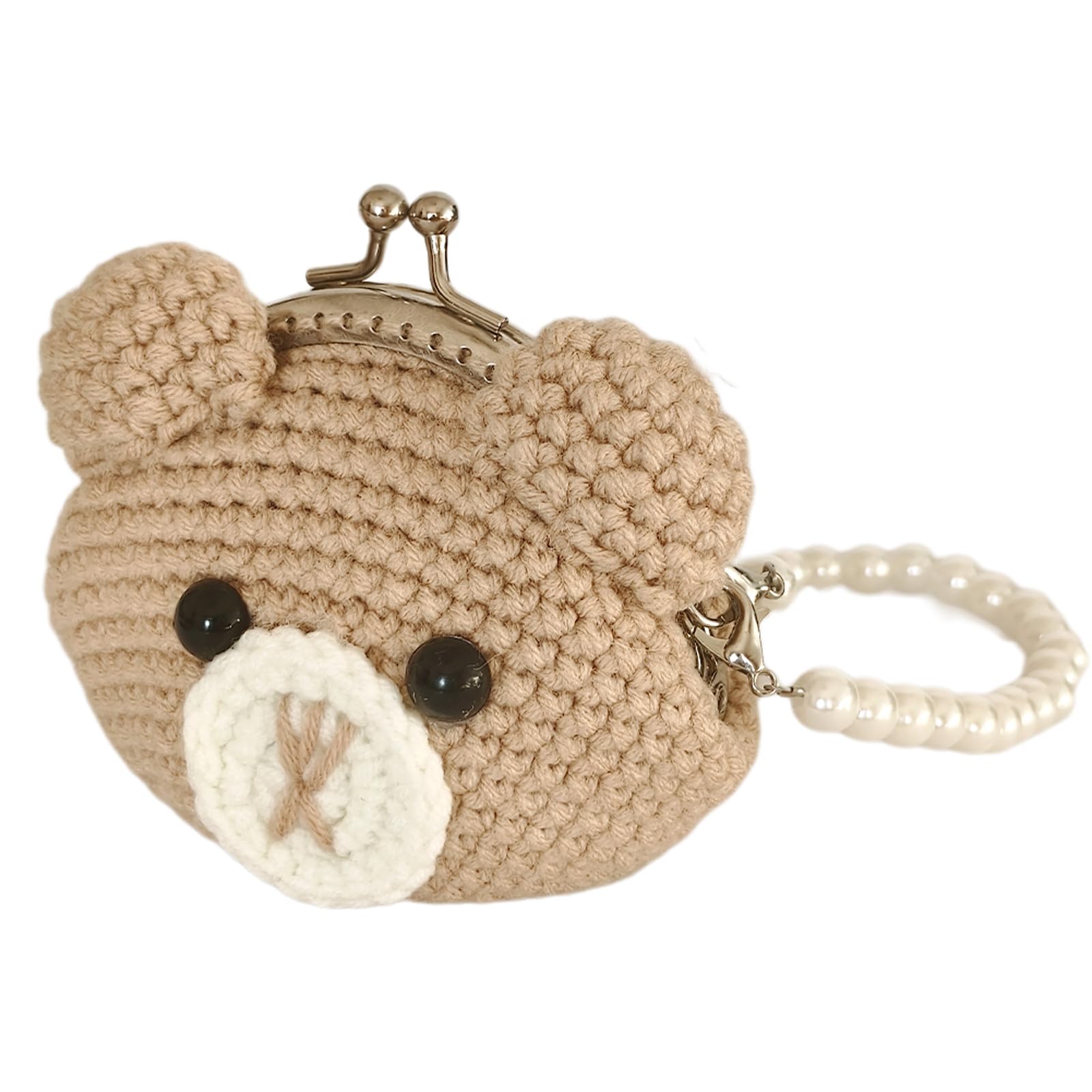 Amazon.com: Saisifen Cute Small Coin Pouch - Crochet Brown Bear Coin ...
