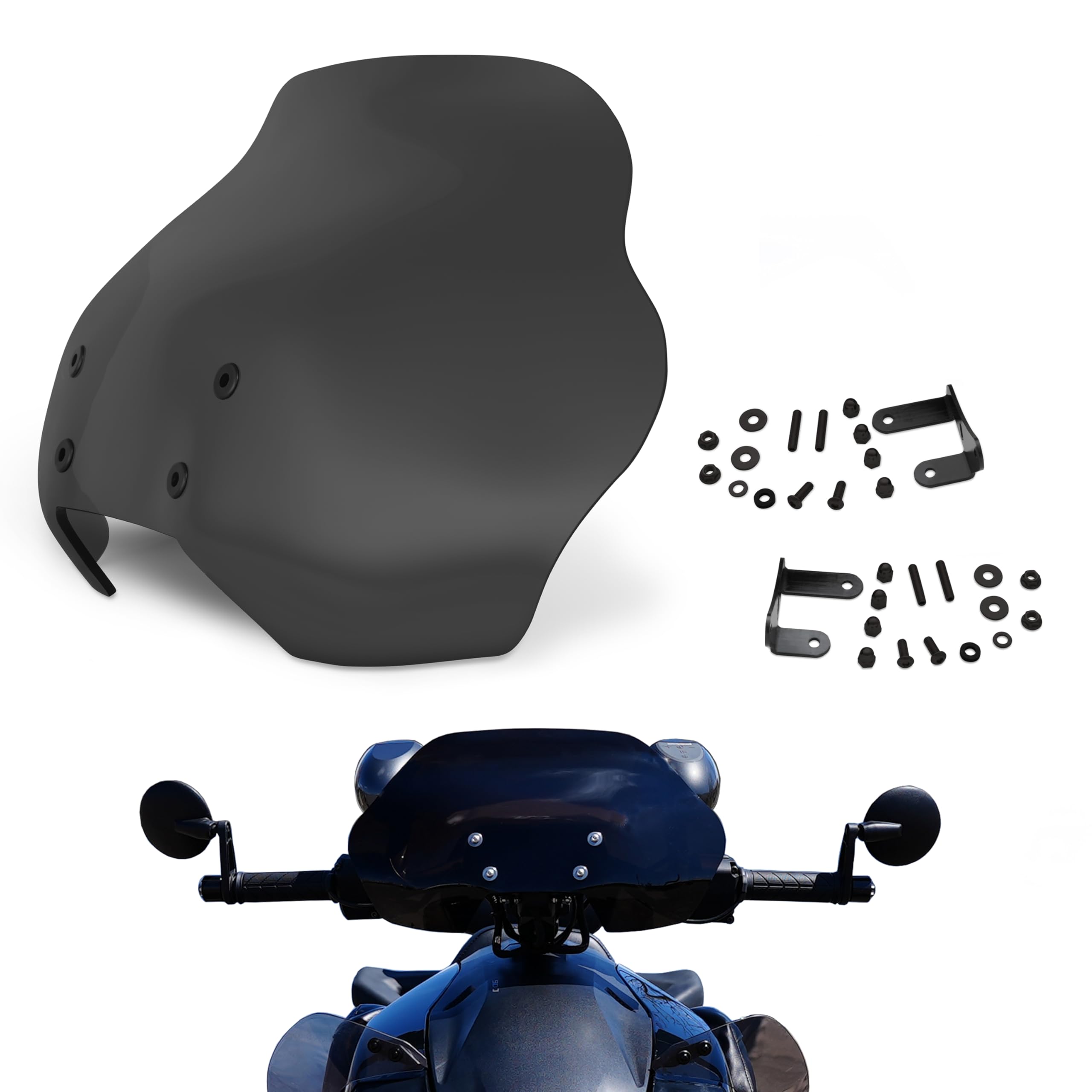 Show Chrome Covert Windshield For Can-Am Ryker (2019+) - Gloss Black ...