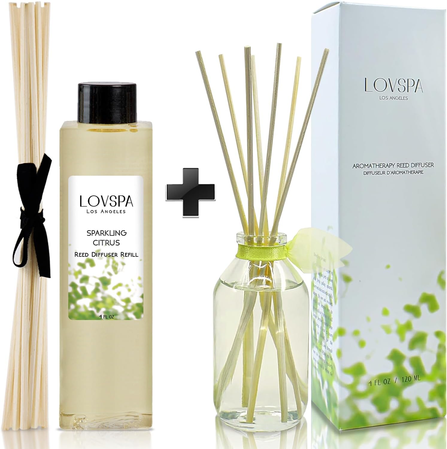 Amazon.com: LOVSPA Sparkling Citrus Reed Diffuser Refill, 4 oz, Bundle ...