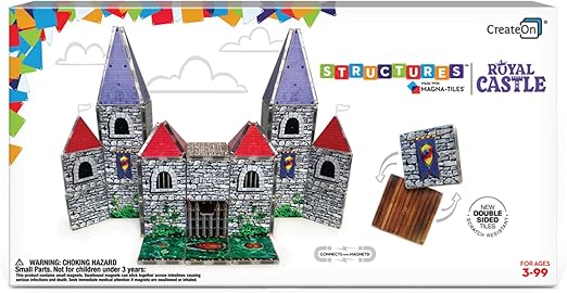Amazon.com: CreateOn Magna-Tiles Structure-Building Set for Kids, Royal ...