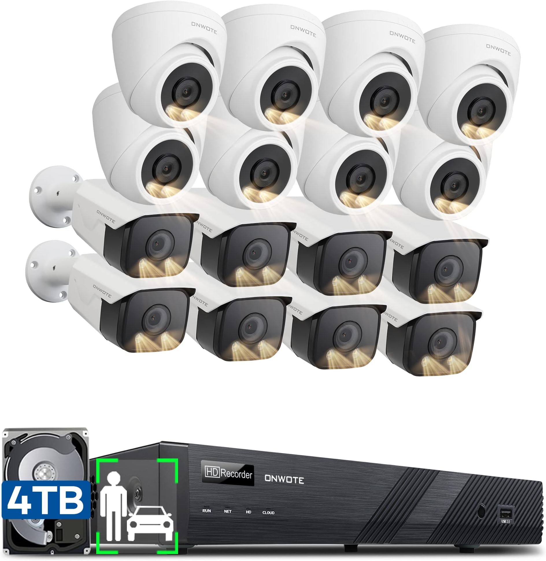 Amazon.com : ONWOTE 16 Channel Security Camera System, AI Detection ...