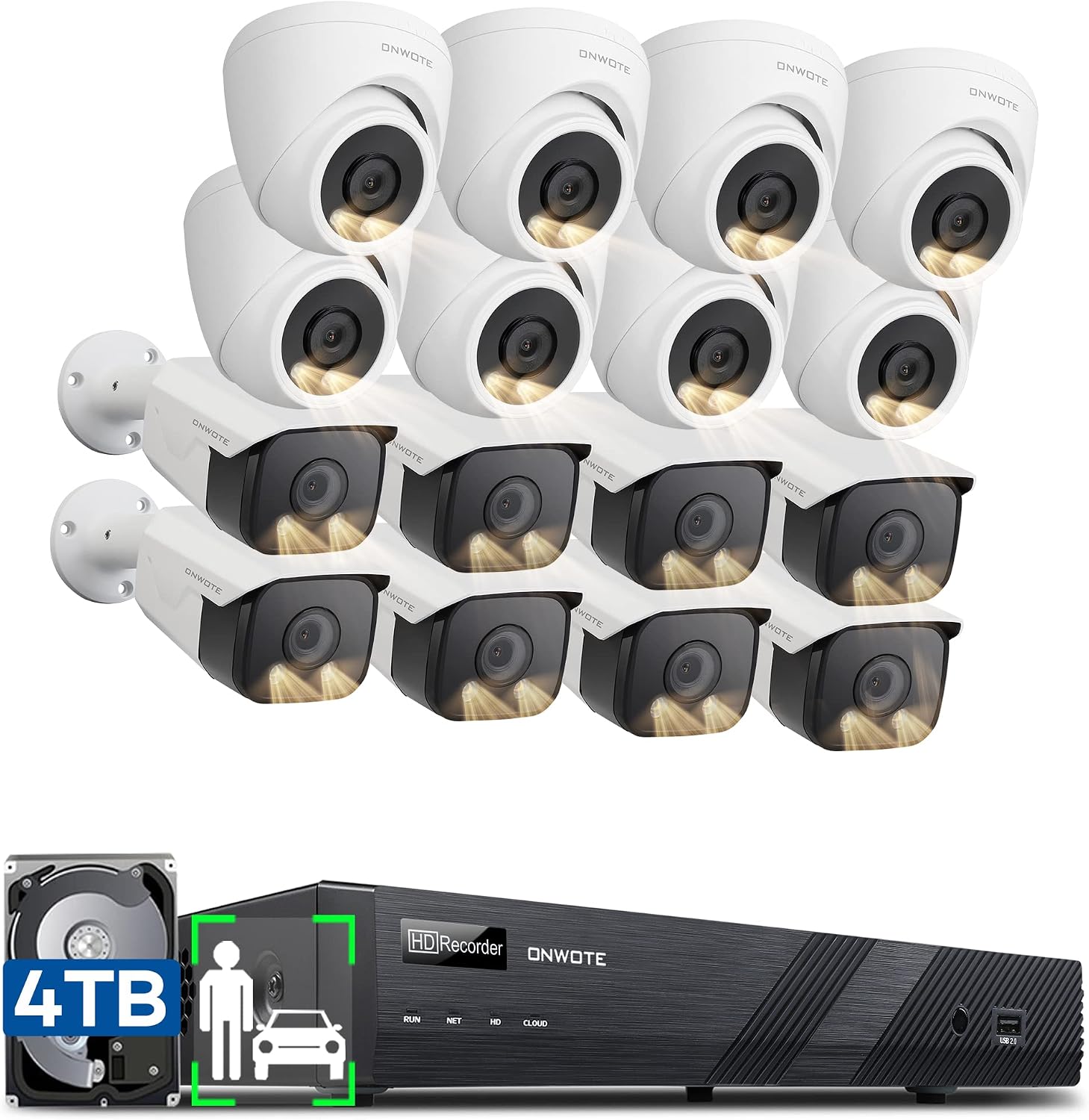 Amazon.com : ONWOTE 16 Channel 4K PoE Security Camera System, AI ...