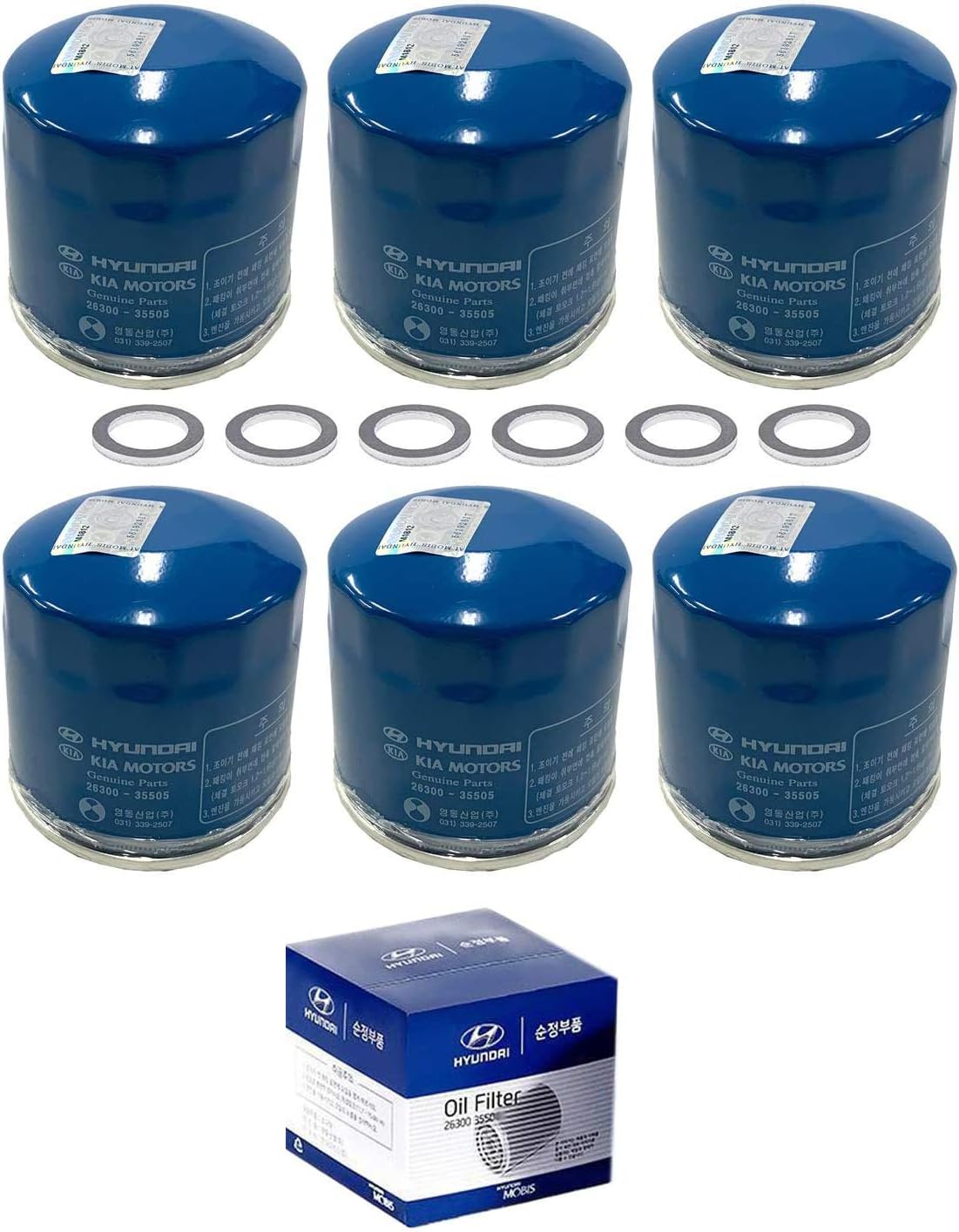 Amazon.com: Genuine OEM Hyundai & Kia Oil Filter 26300-35505 (New ...