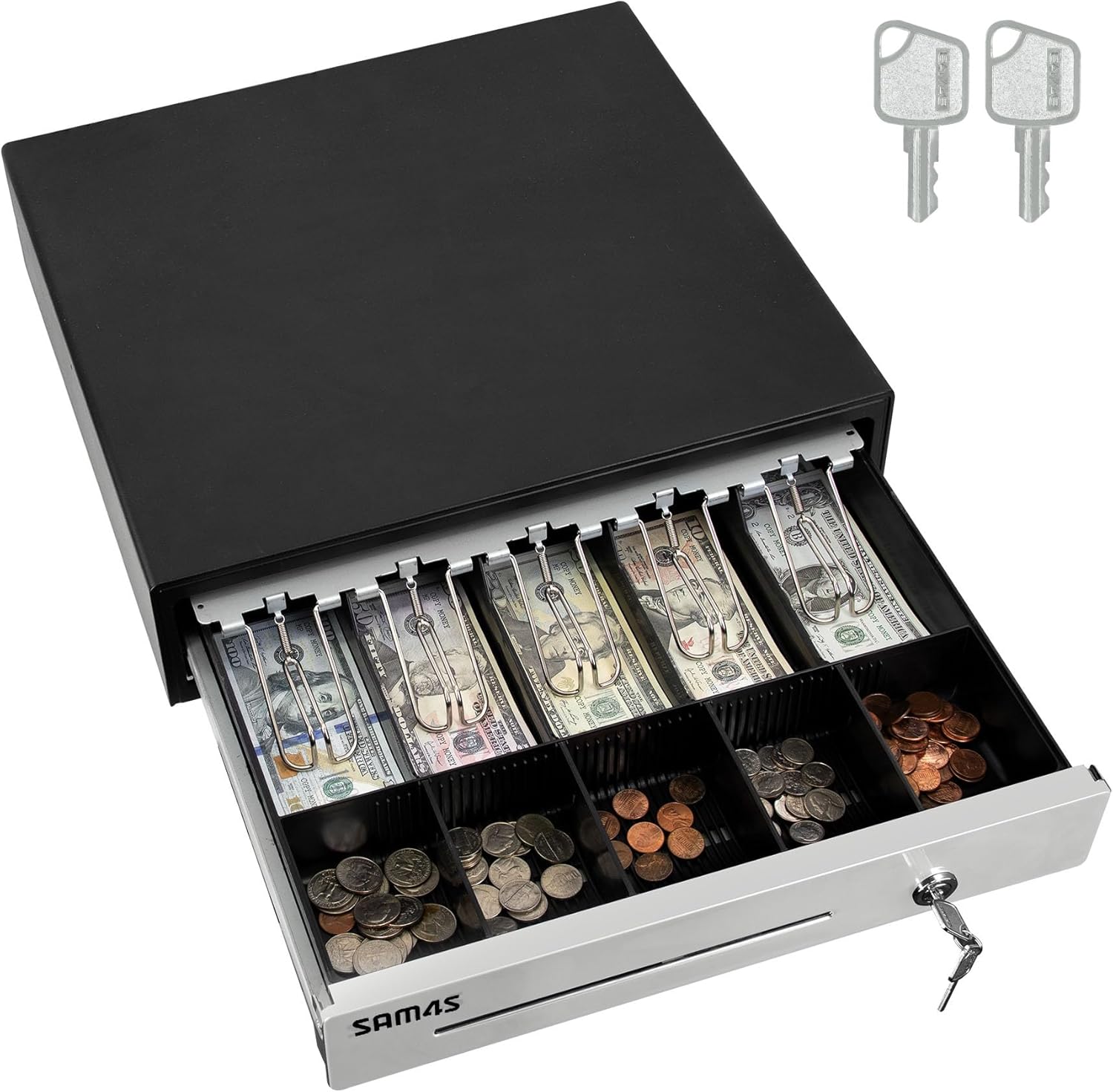 Amazon.com: SAM4s 16" Heavy Duty Black POS System Cash Drawer with ...