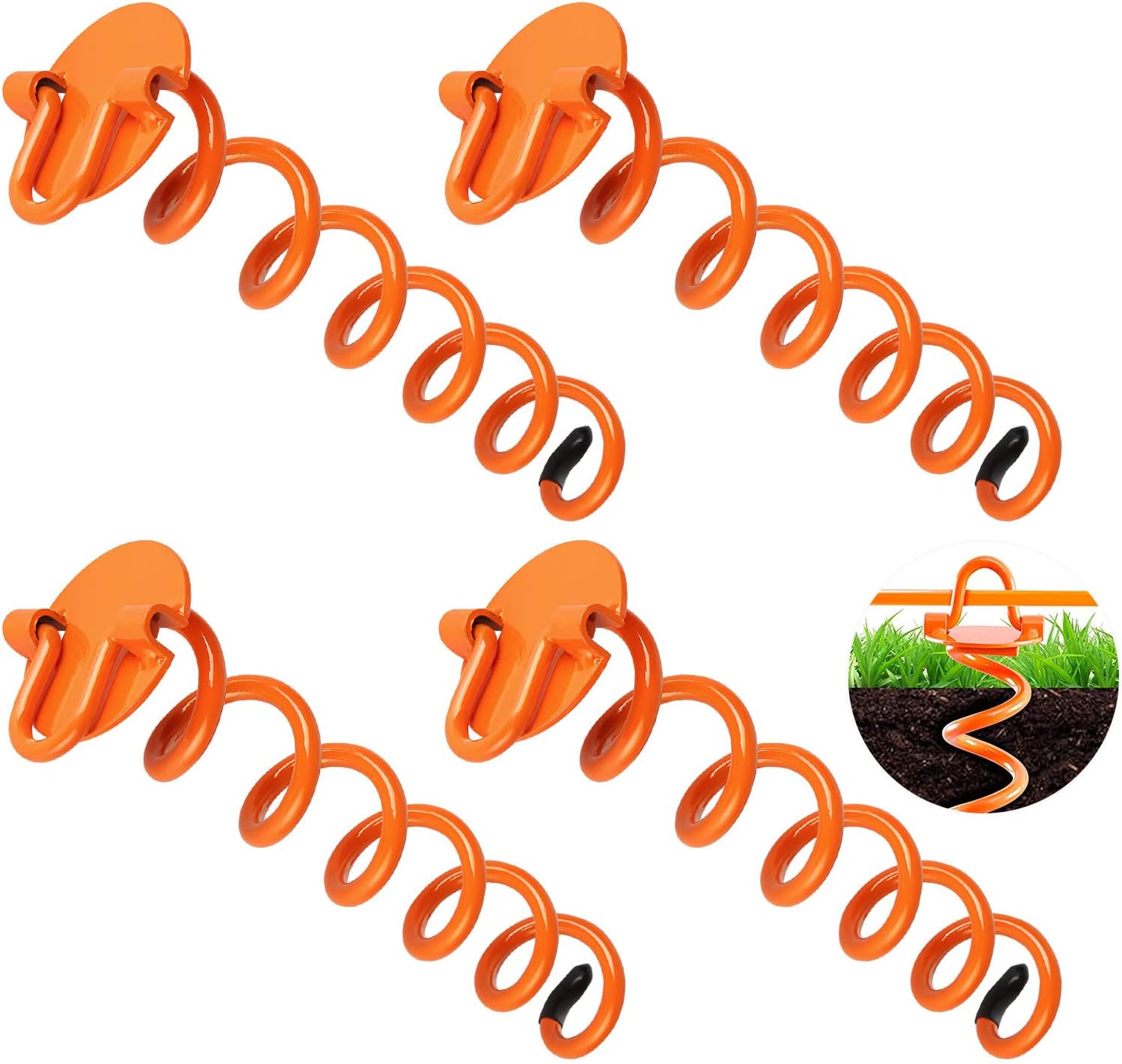 Amazon.com : ACXFOND Spiral Ground Anchors,15 Inches, 4 Pack Heavy Duty ...