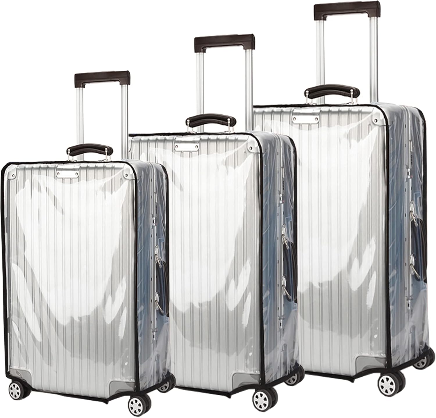 LADYGG 3 Pieces Clear Luggage Covers PVC Suitcase Cover Thicken ...