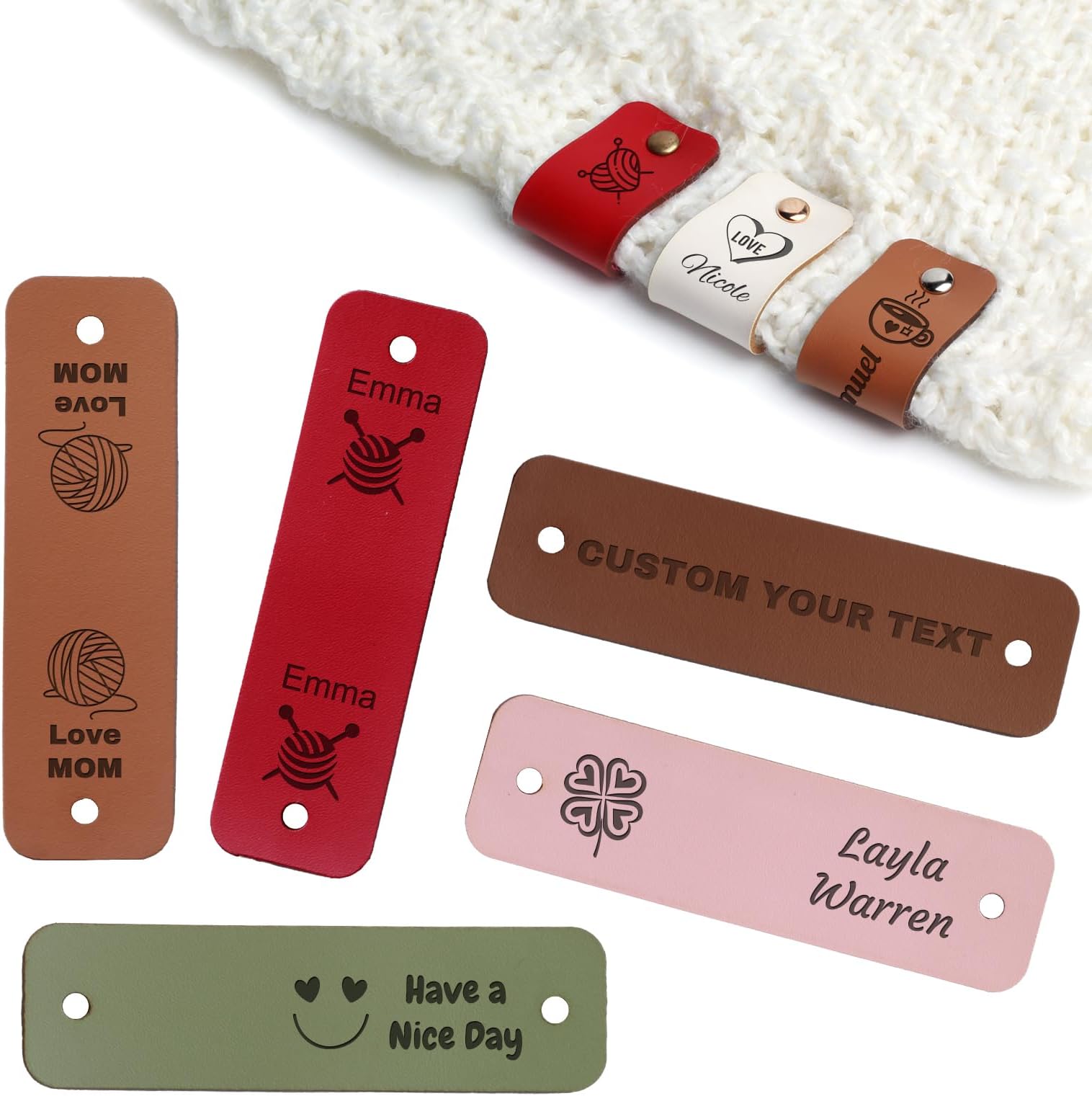 Amazon.com: Personalized 3 x 0.95 inches Handmade Leather Tags for ...