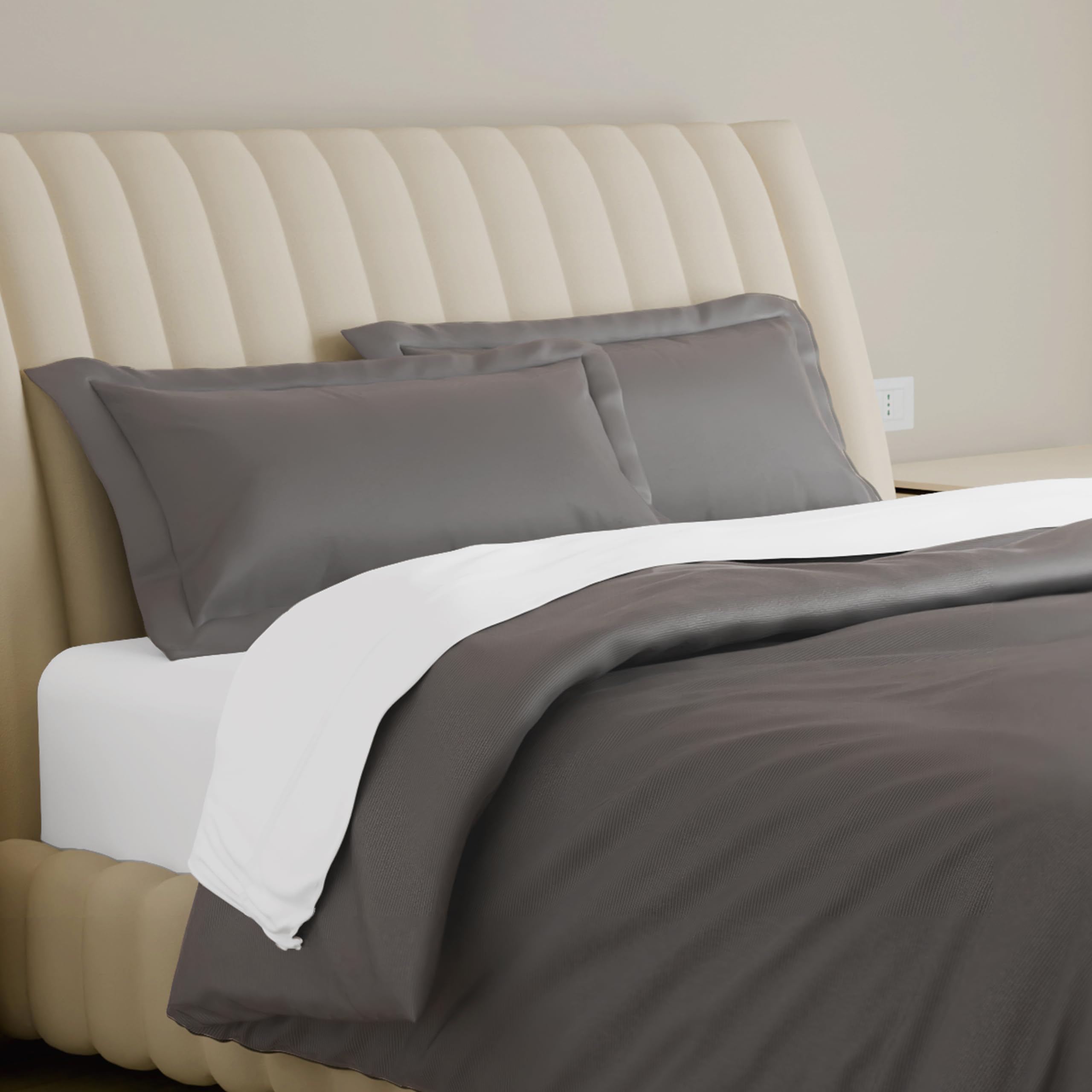 Amazon.com: Carressa Linen 100% Egyptian Cotton Duvet Cover King Size ...