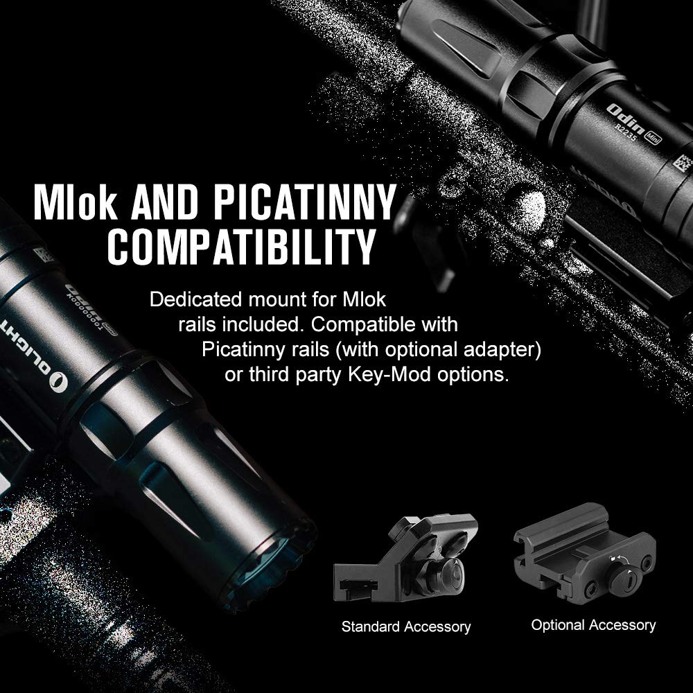 OLIGHT Odin Mini 1250 Lumens Ultra Compact Rechargeable Mlok Mount ...