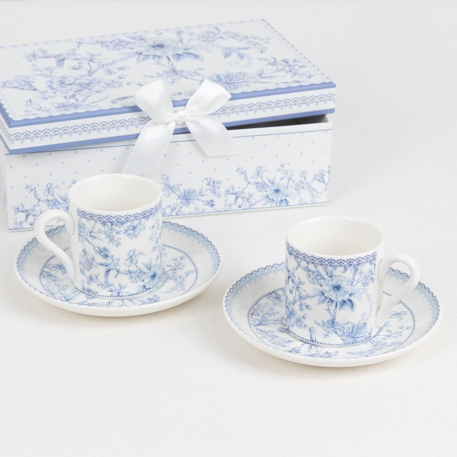 Amazon.com: Efavormart Set of 2 White Blue Chinoiserie Porcelain ...