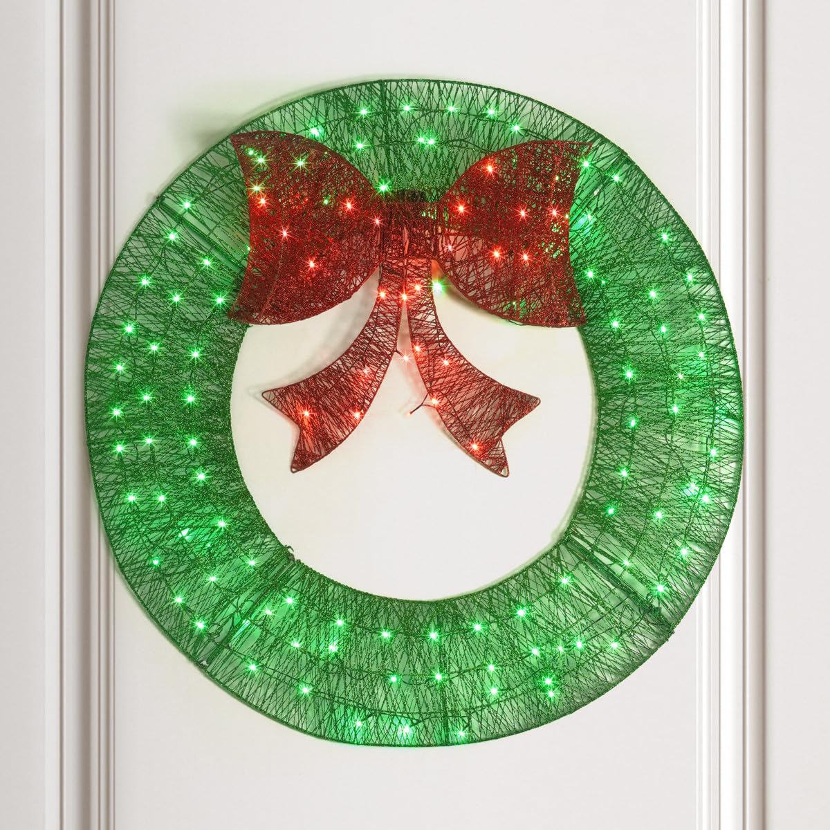 CAPHAUS 36 Lighted Metal Christmas Wreath, 3 FT Foldable Christmas Reef ...