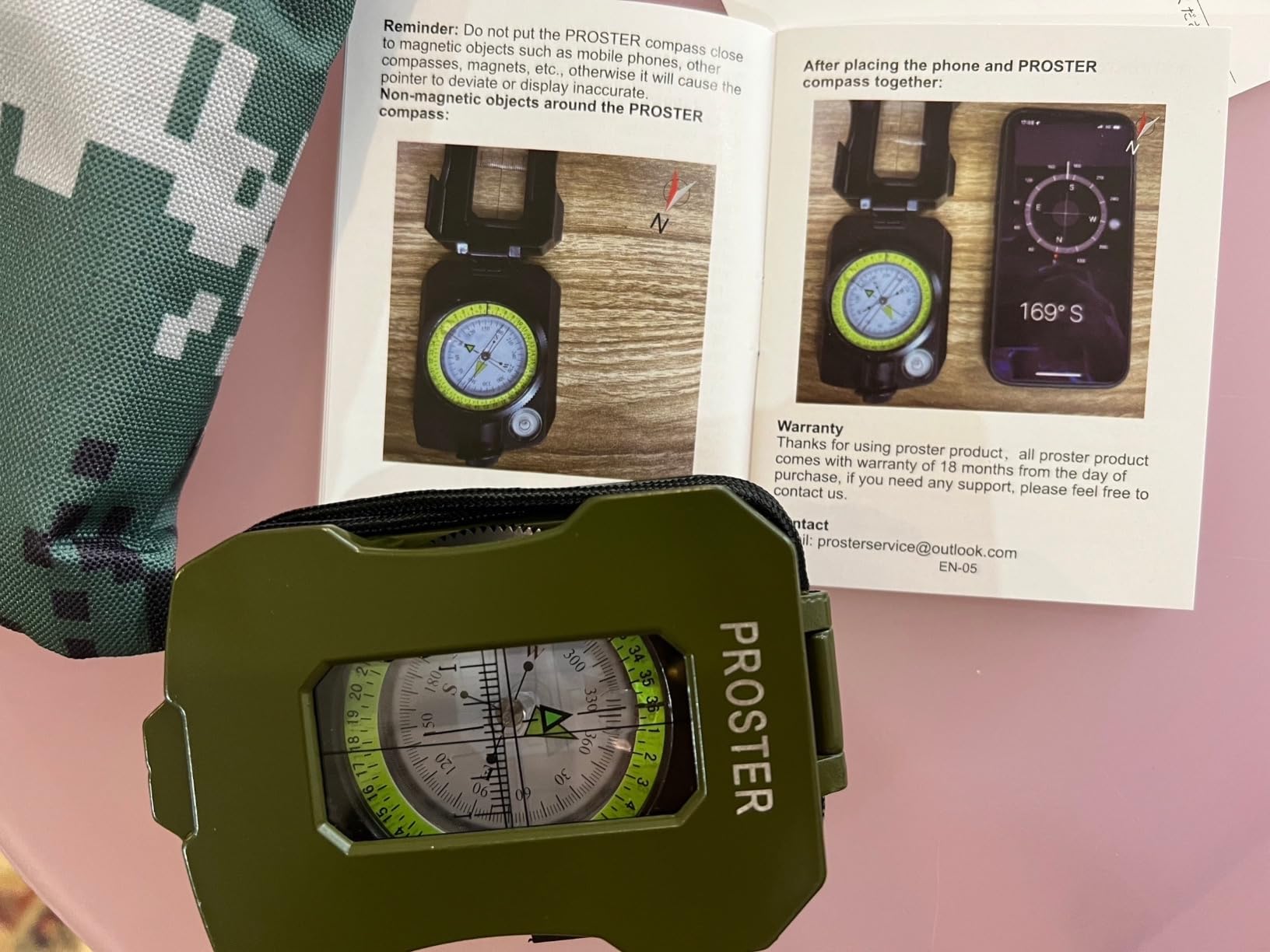 Amazon.co.jp: Proster IP65 ハイキングコンパス 照準クリノメーター付き プロフェッショナルミリタリーコンパス アルミニウム合金 キャンプコンパス 防水 キャリーバッグ ...