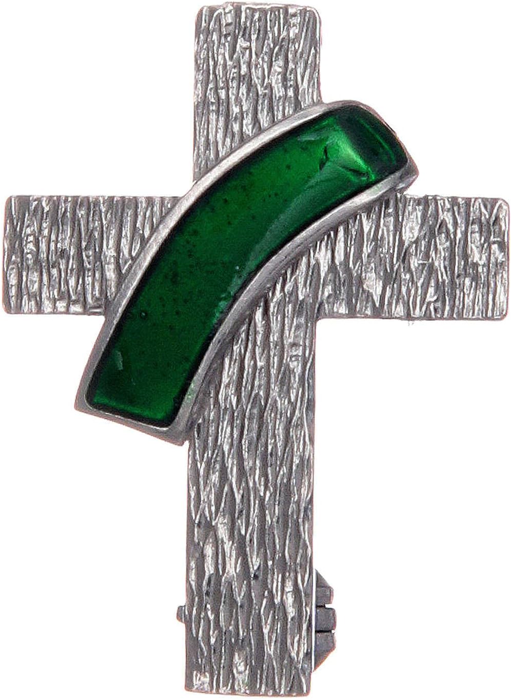 Amazon.com: Holyart Deacon Cross Lapel pin in 925 Silver and Green ...