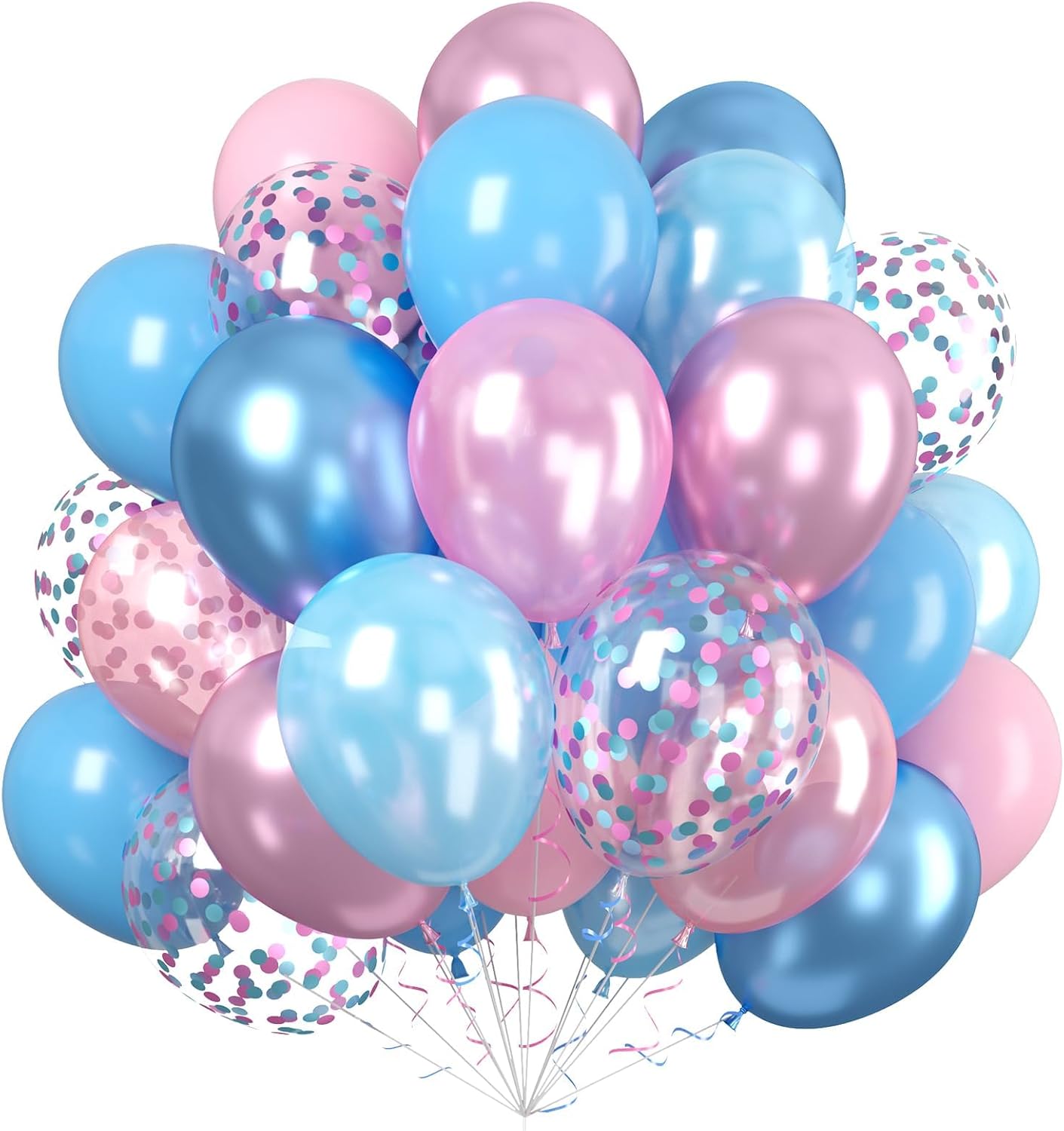 Amazon.com: Paready Pastel Blue and Pink Balloons Set, 60Pcs Pearl Pink ...