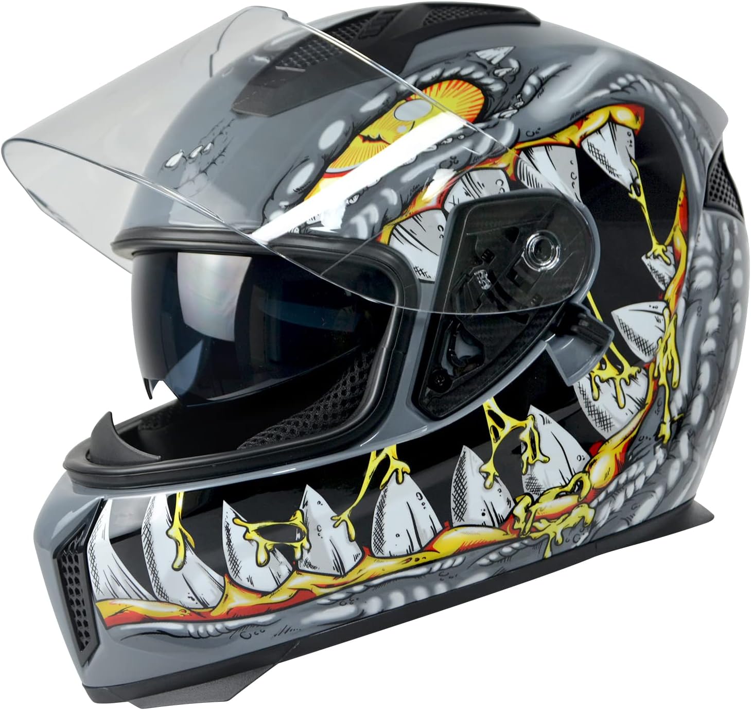 Motorcycle Helmet Full Face with Compatible Clear&Tinted Visors and ...