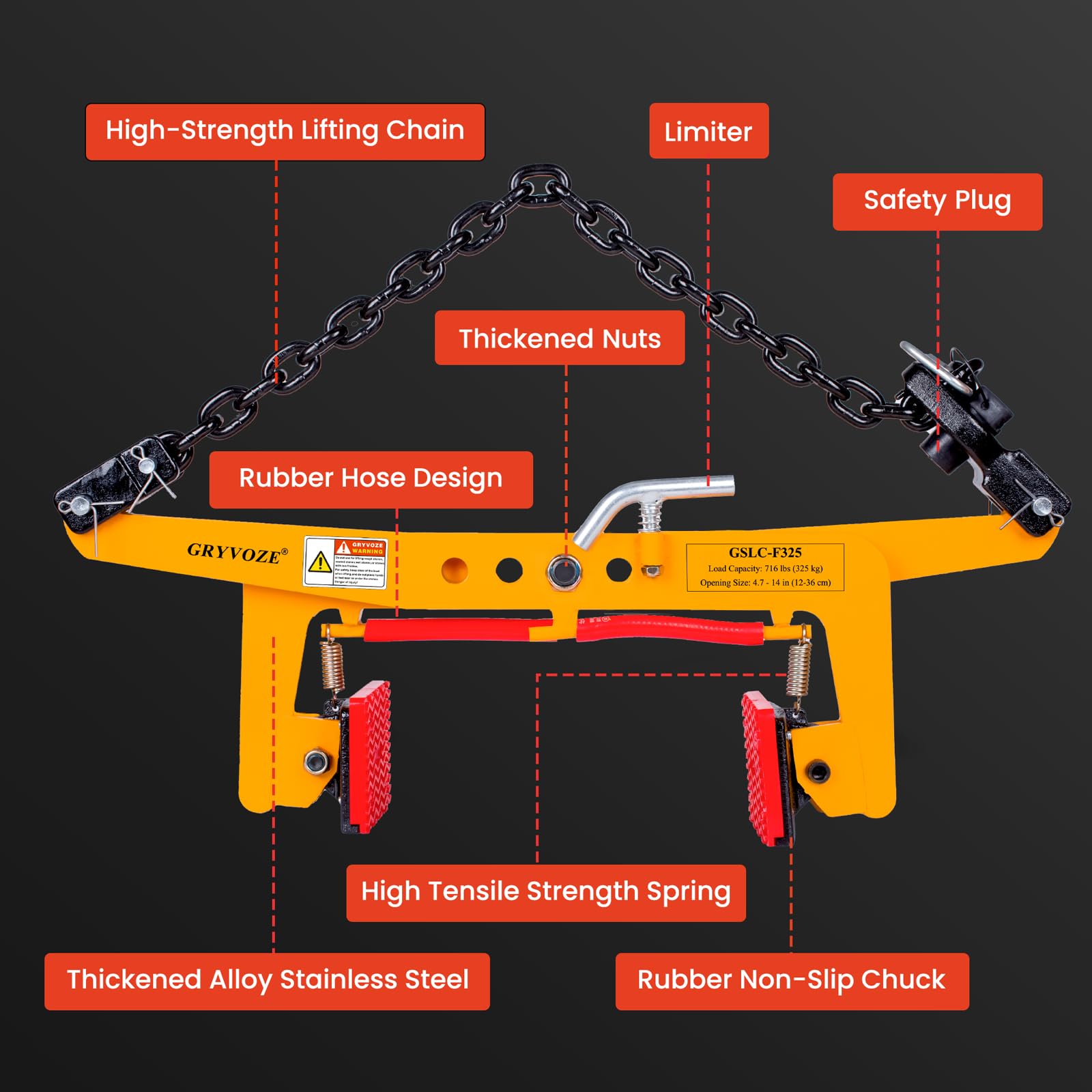 Snapklik.com : 716 Lbs Granite Slab Lifting Clamp, Adjustable Range: 4. ...
