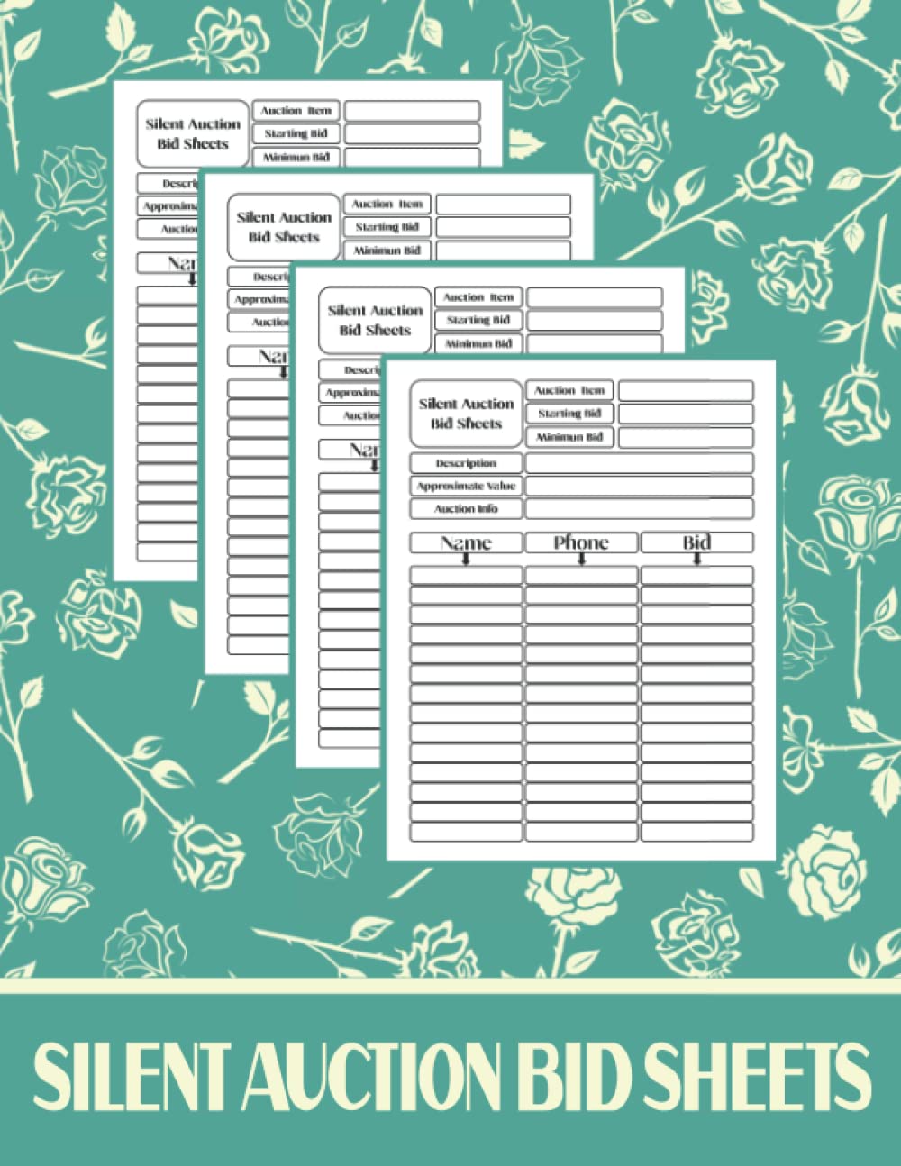 Buy Silent Auction Bid Sheets: Silent Auction Bid Log Book , Silent ...